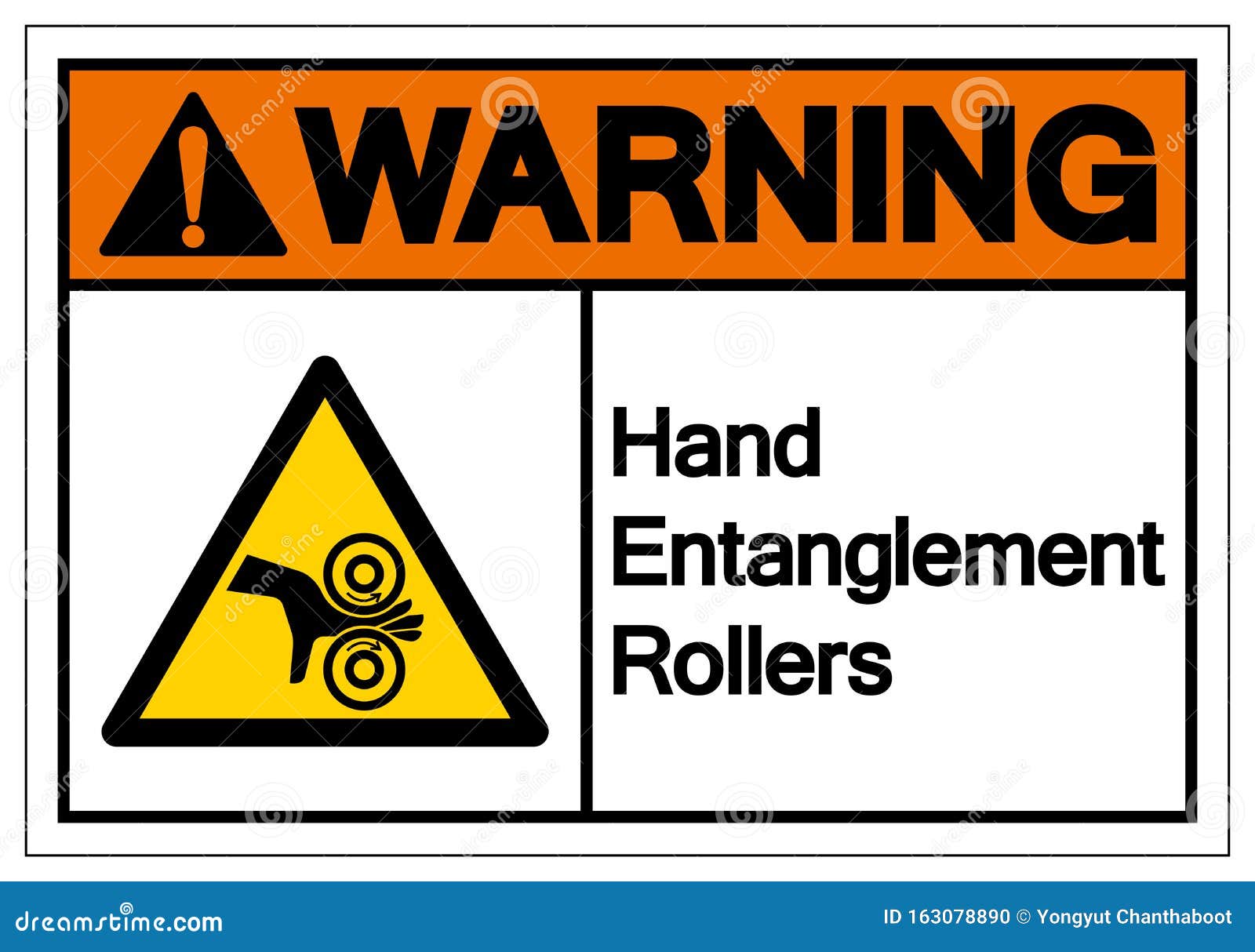 Warning Entanglement Hazard Symbol Sign, Vector Illustration, Isolate ...