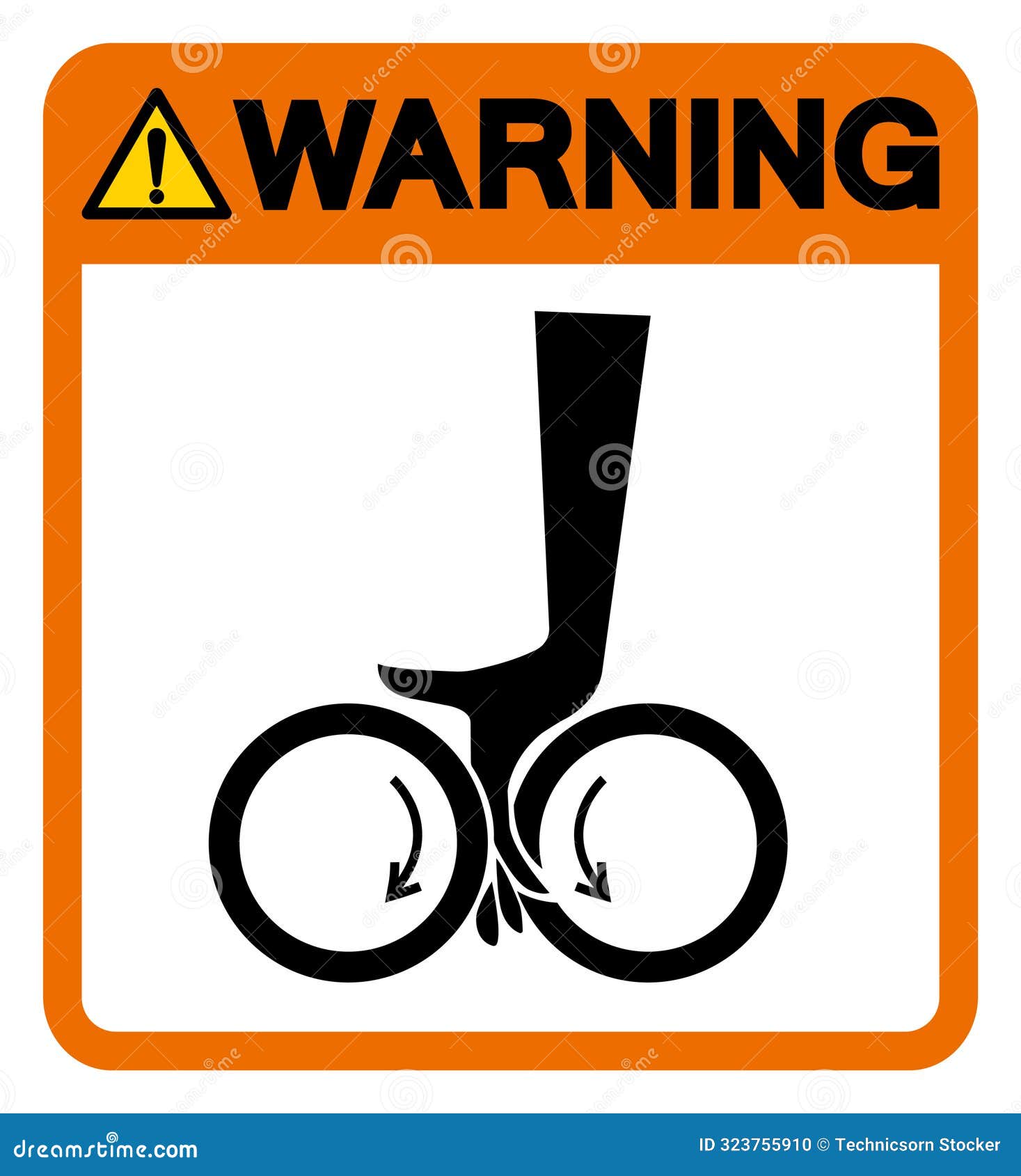Warning Hand Entanglement Rollers Symbol Sign, Vector Illustration ...