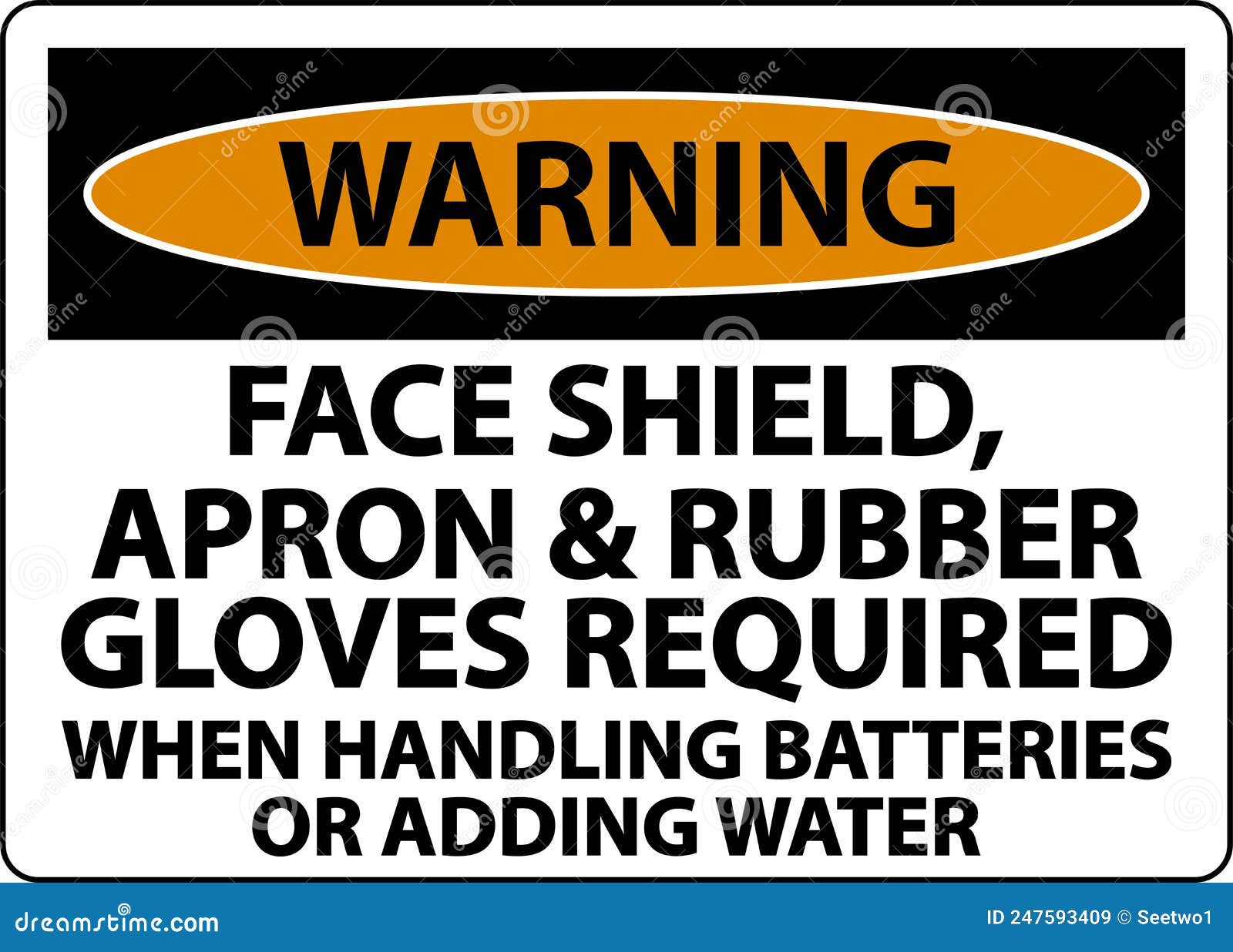 Warning when Handling Batteries Sign on White Background Stock Vector ...