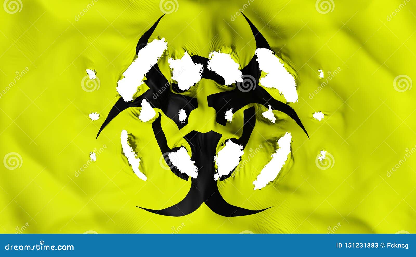Warning Hazard Radiation Flag with a Small Holes Stock Illustration ...