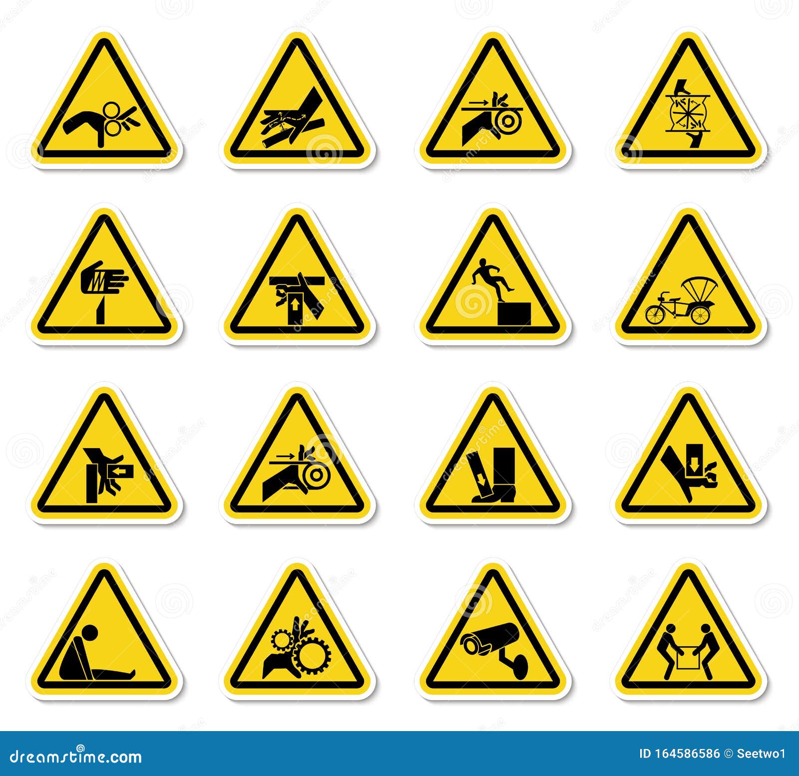 Warning Hazard Symbols Labels Sign Isolate on White Background,Vector ...