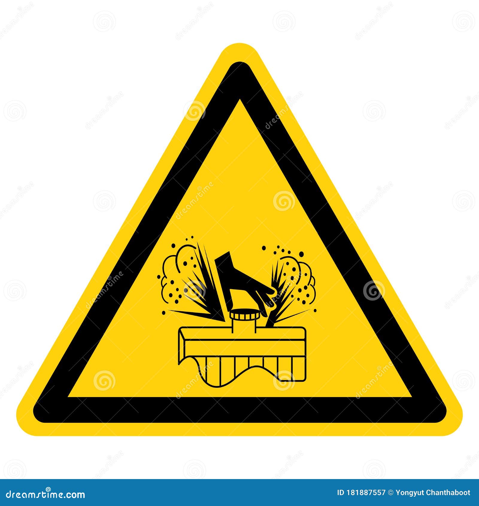 Warning Hazardous Explosive Release of Pressure Valve Symbol Sign ... Warning Hazardous Explosive Release of Pressure Valve Symbol Sign ...