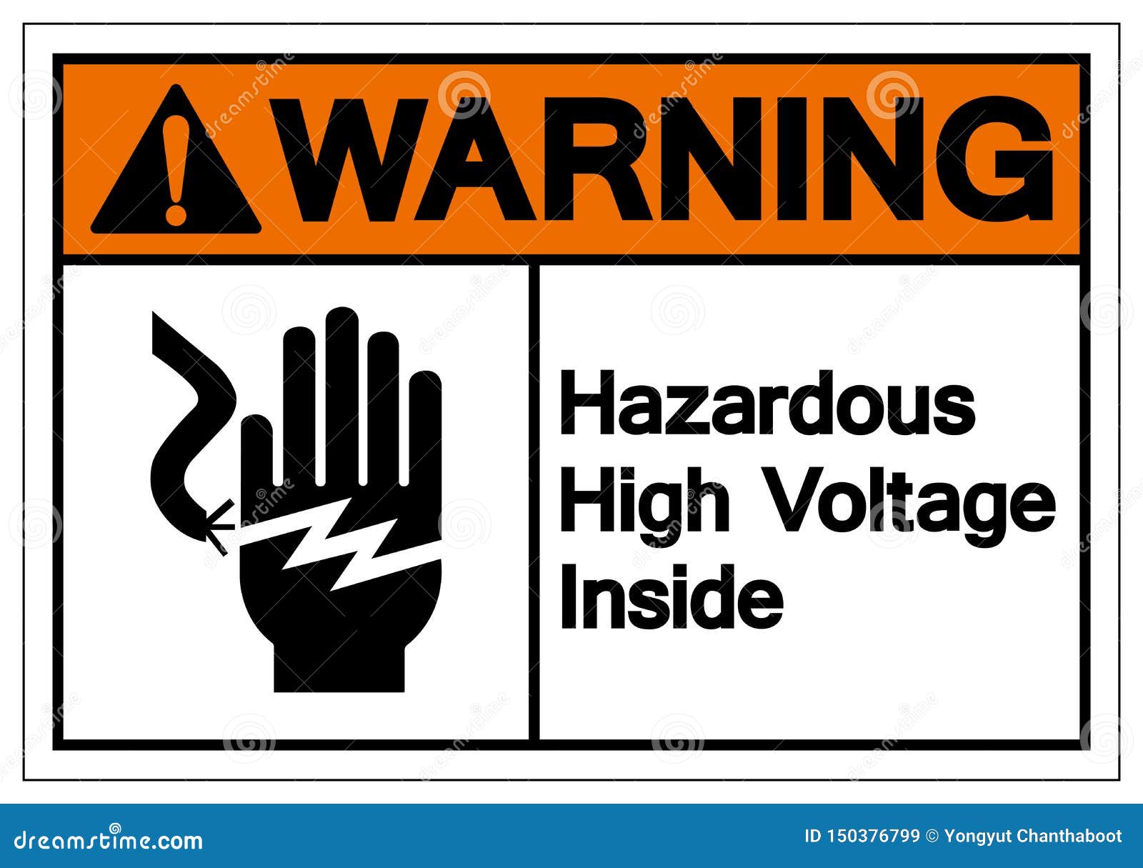 Warning Hazardous Voltage Disconnect Mains Plug From Electrical Outlet ...
