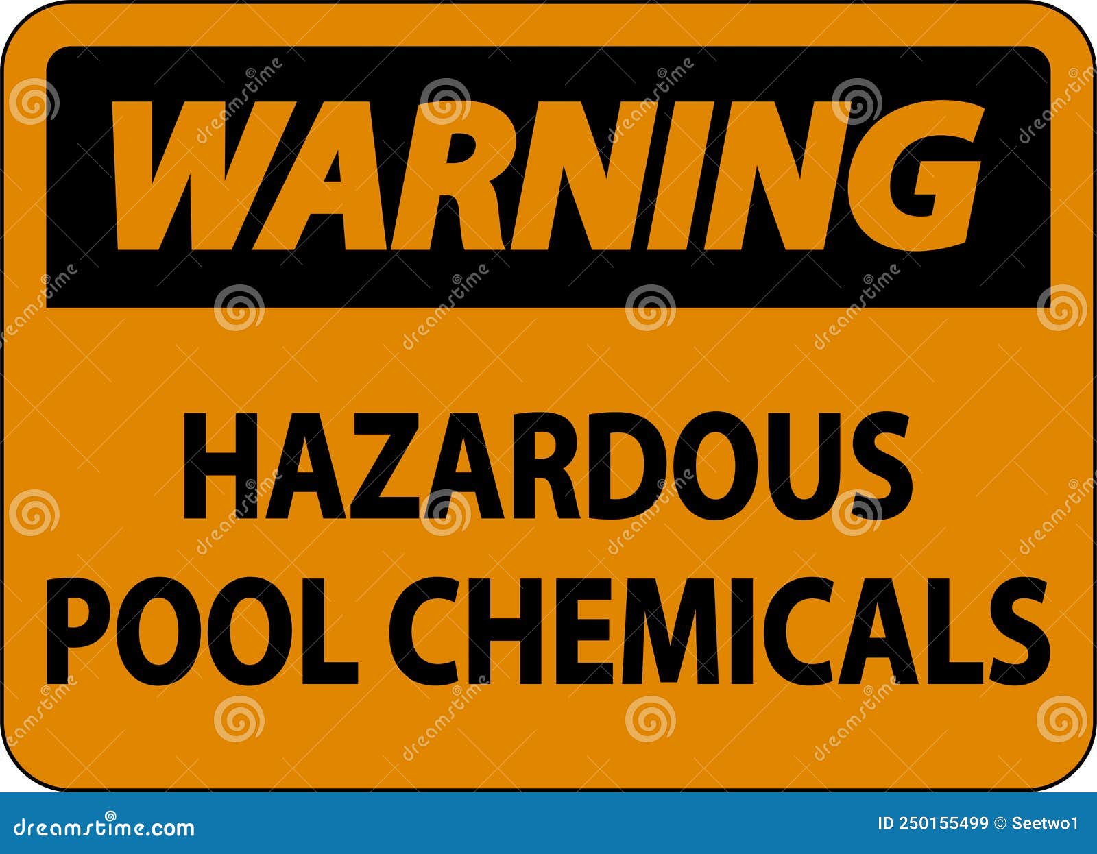 Warning Hazardous Pool Chemicals on White Background Stock Vector ...