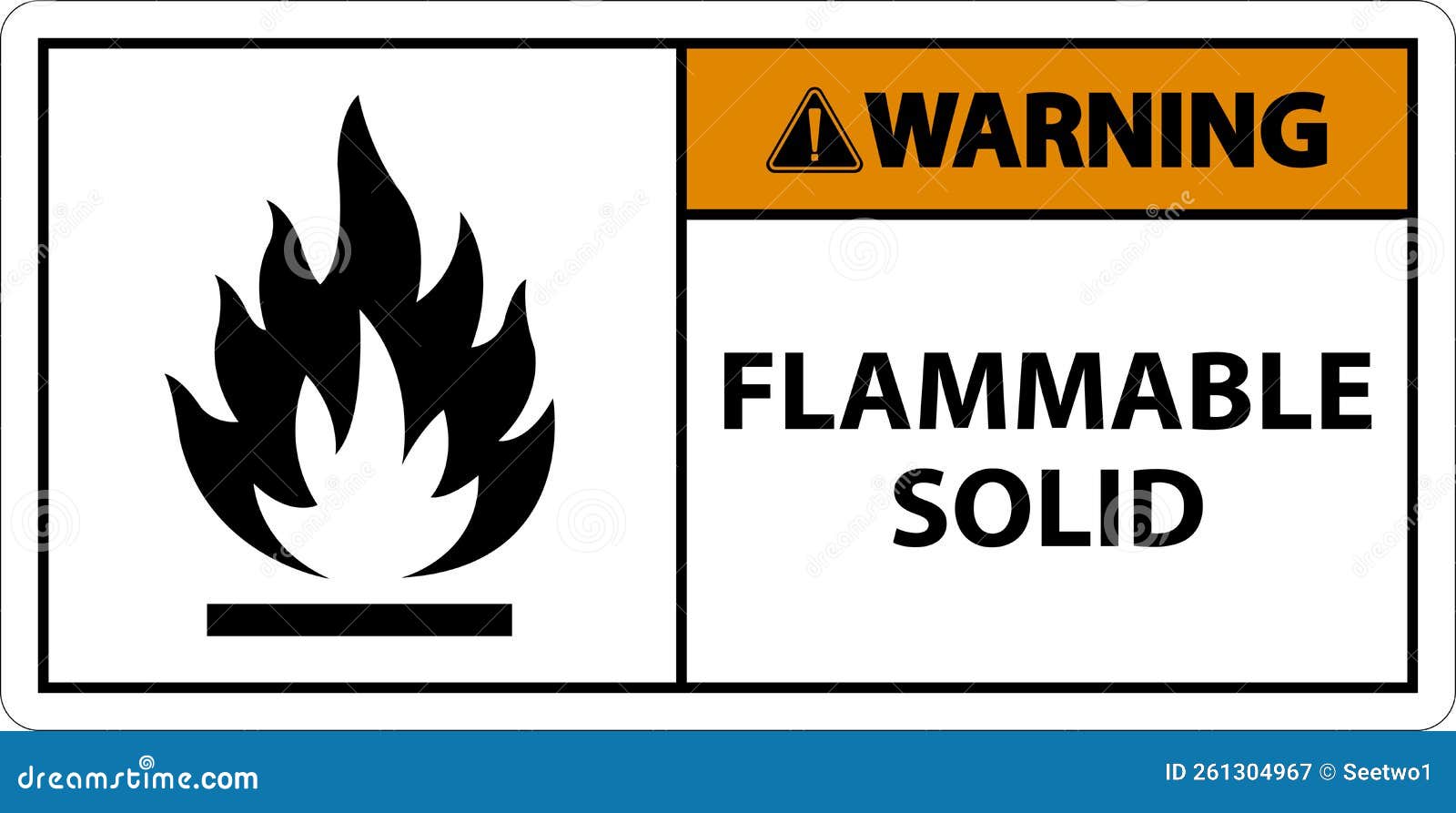 Warning Hazardous Signs Flammable Solid on White Background Stock ...