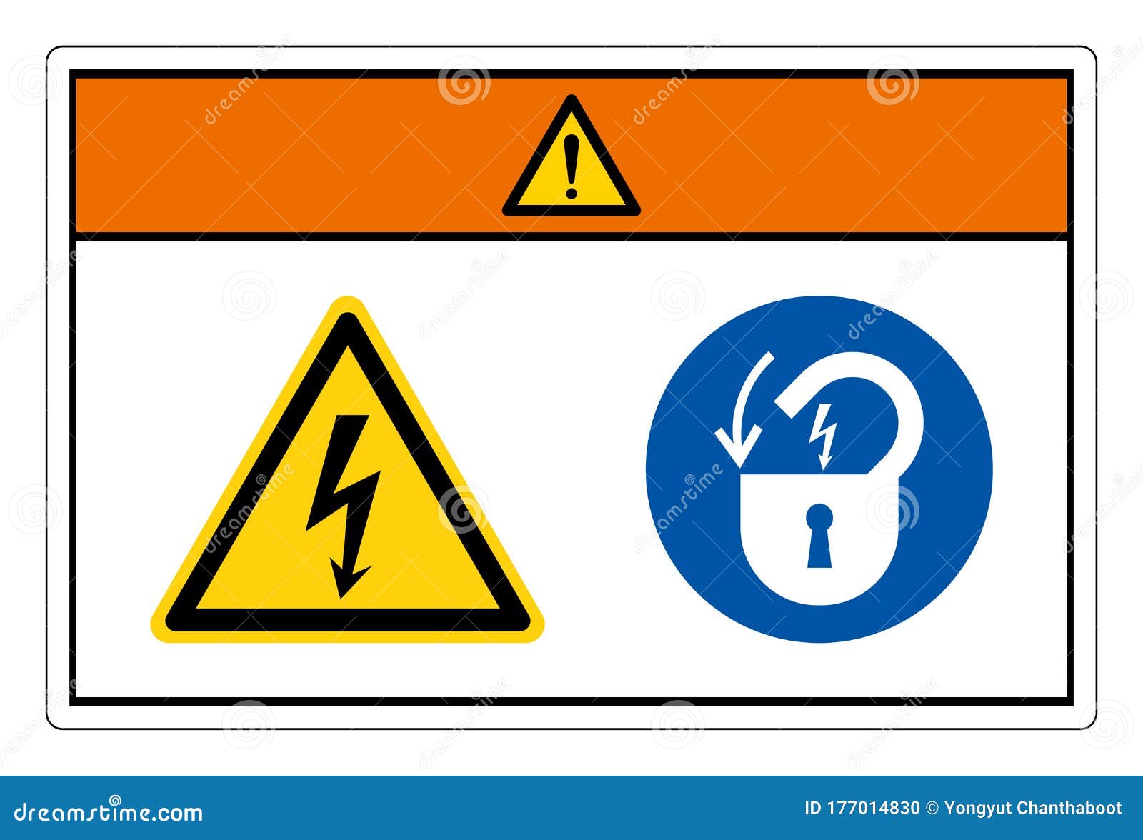Warning Hazardous Voltage Lock Out Electrical Power Symbol Sign, Vector ...