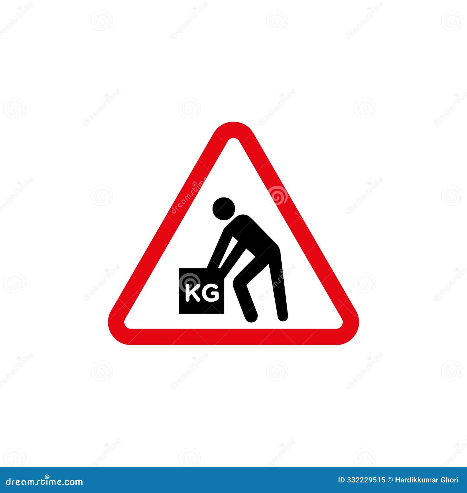 Warning Heavy Object Sign Icon Set. Caution for Lifting Risks with ...