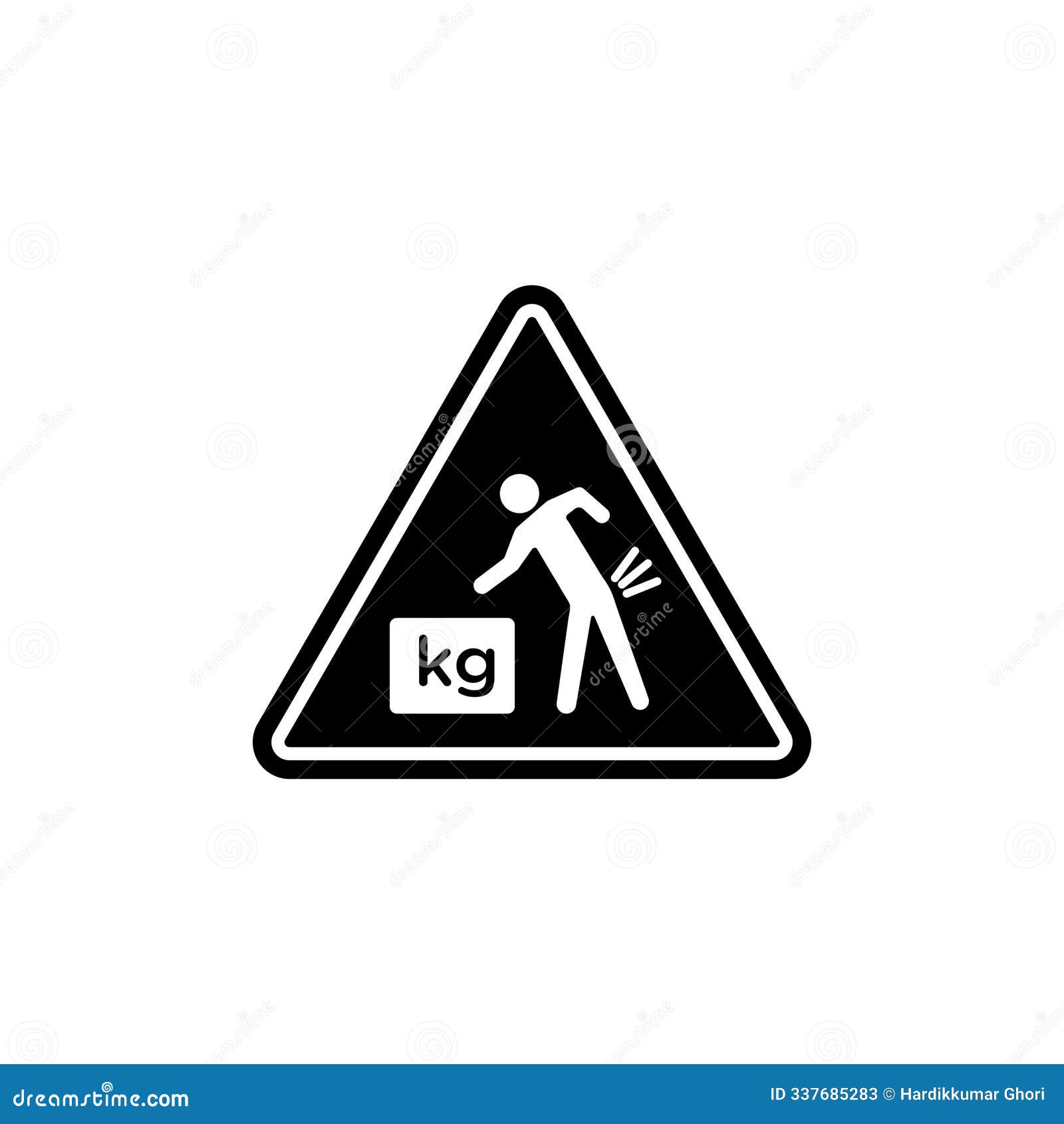 Warning Heavy Object Sign Icon Set. Caution for Lifting Risks with ...