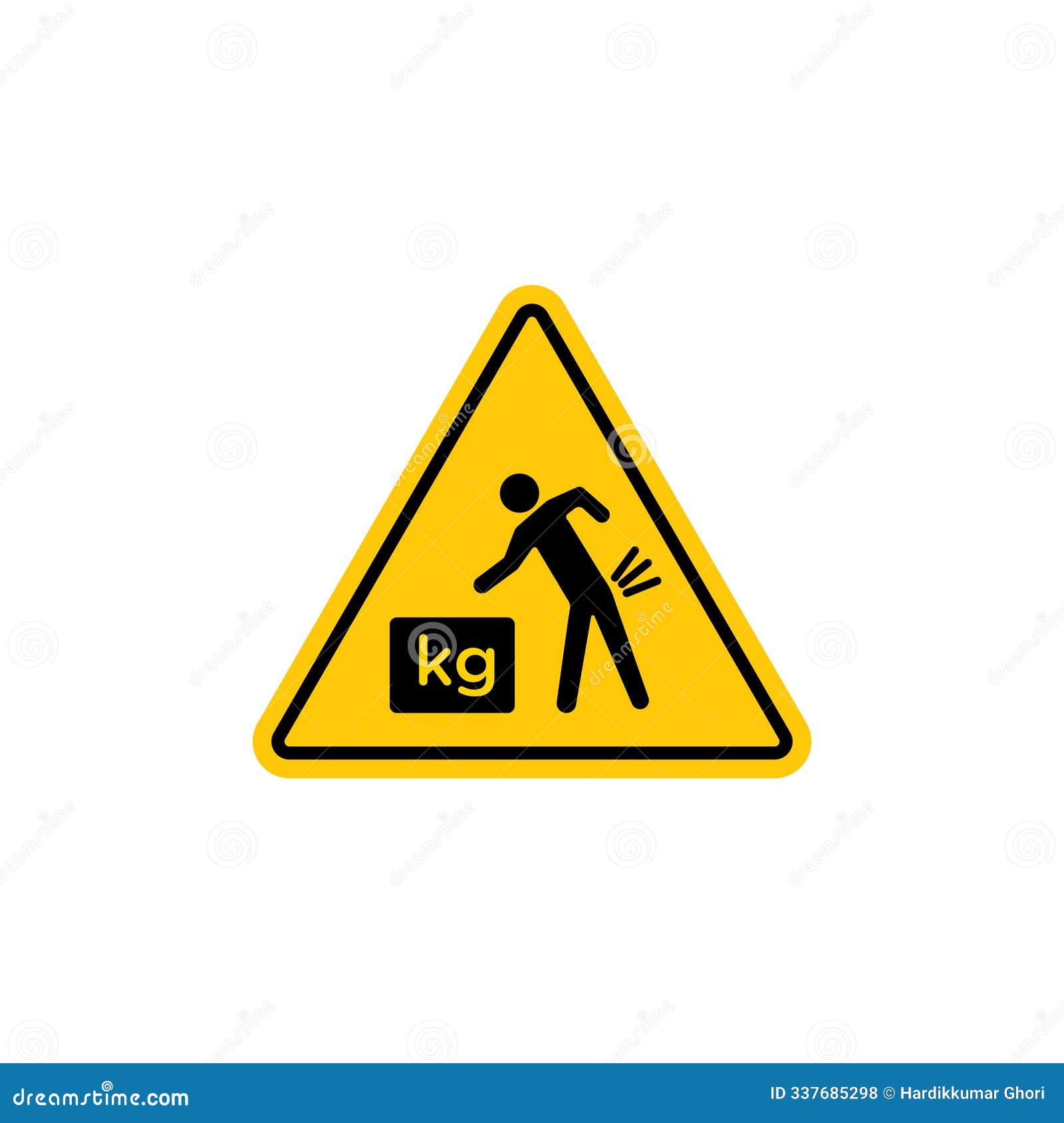 Warning Heavy Object Sign Icon Set. Caution for Lifting Risks with ...
