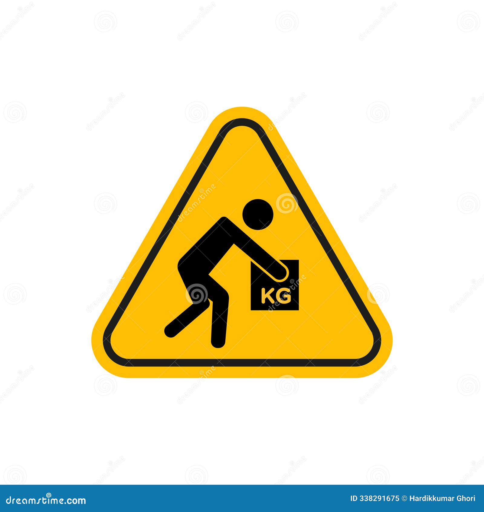 Warning Heavy Object Sign Icon Set. Caution for Lifting Risks with ...