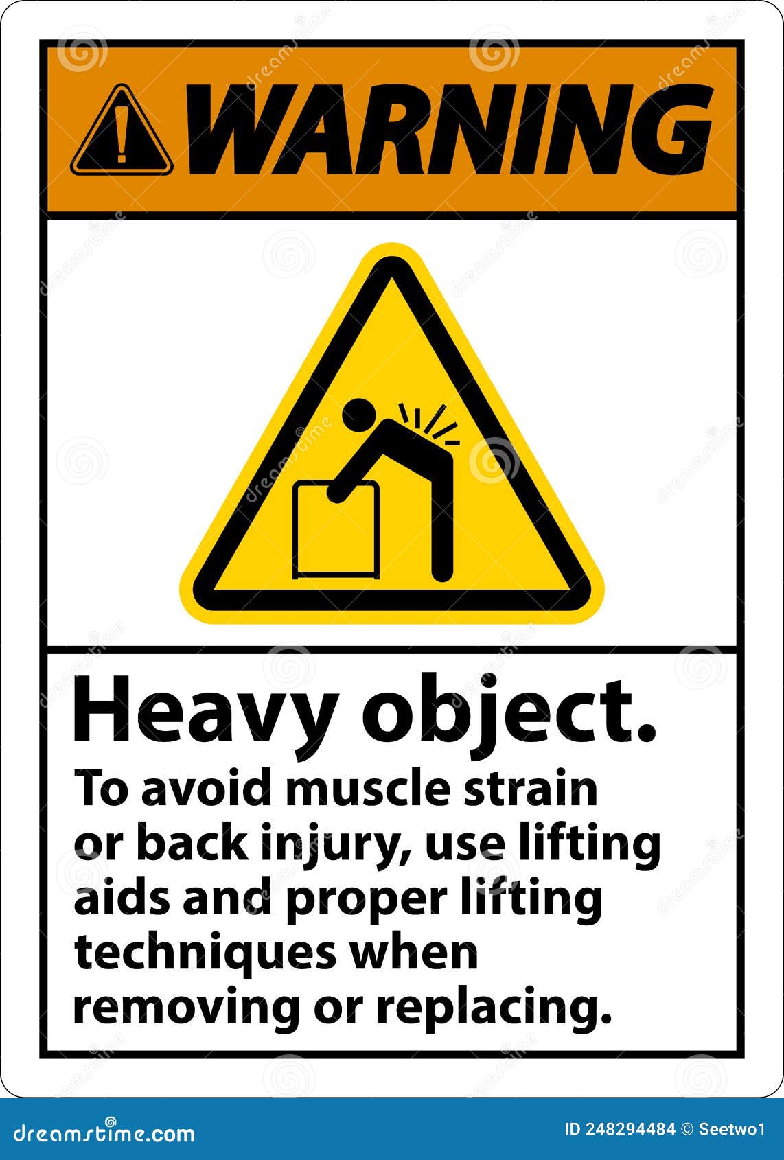 Warning Heavy Object Sign. Do Not Lift. Mass Vector Packaging Symbol On ...