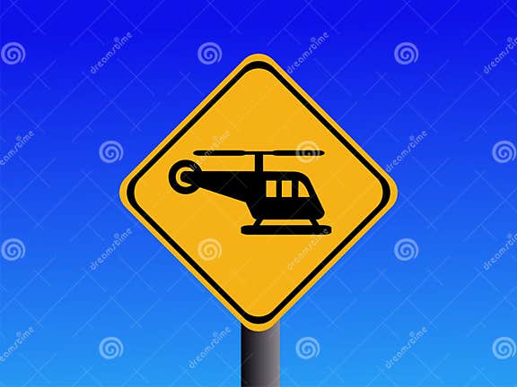 Warning Helicopter sign stock vector. Illustration of beware - 3824678