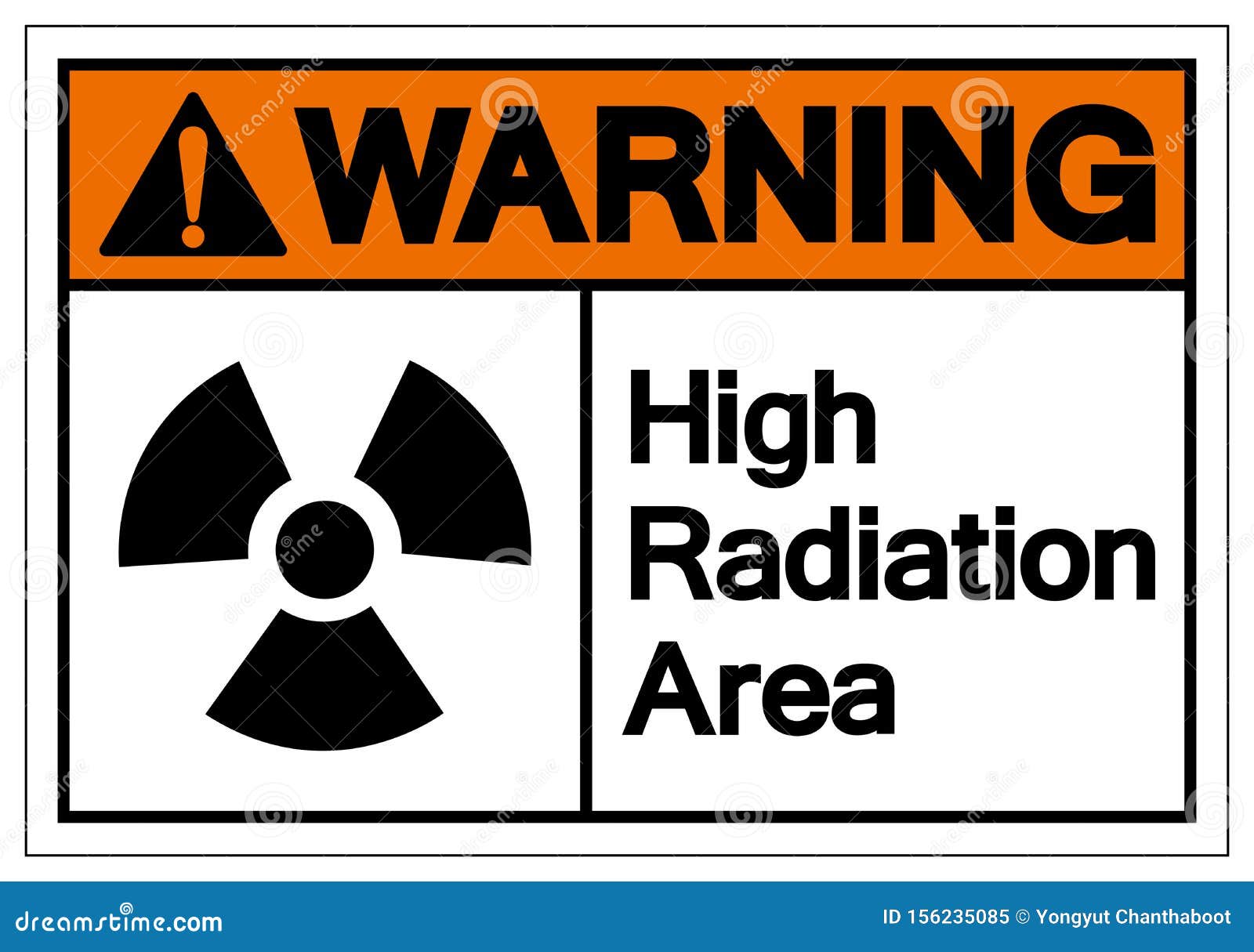 Warning High Radiation Area Symbol Sign, Vector Illustration, Isolate ...