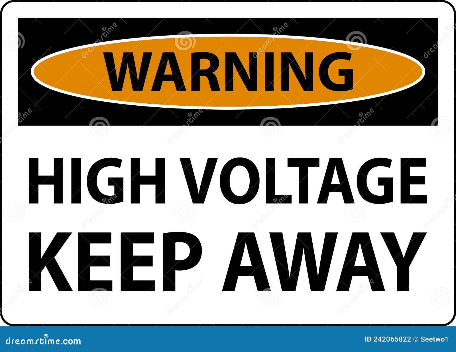 Warning High Voltage Keep Away Sign on White Background Stock Vector ...