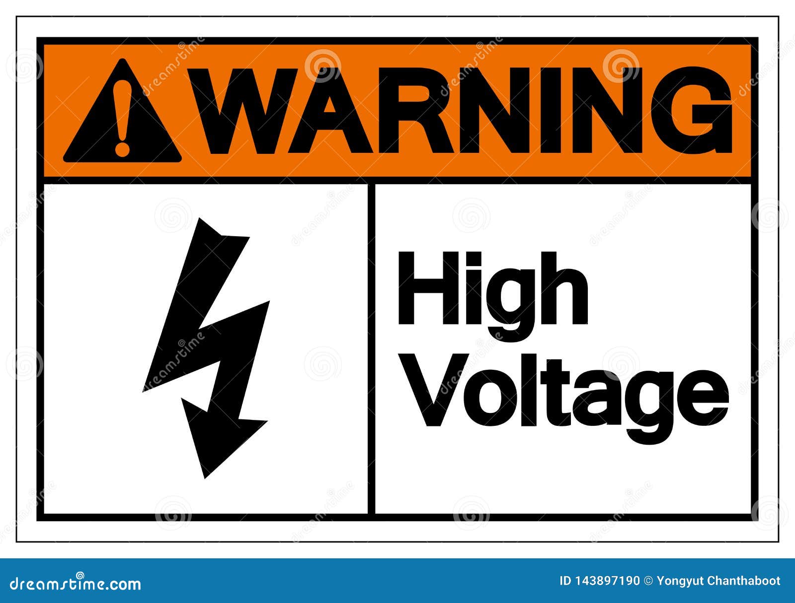 Warning High Voltage Symbol Sign ,Vector Illustration, Isolate on White ...