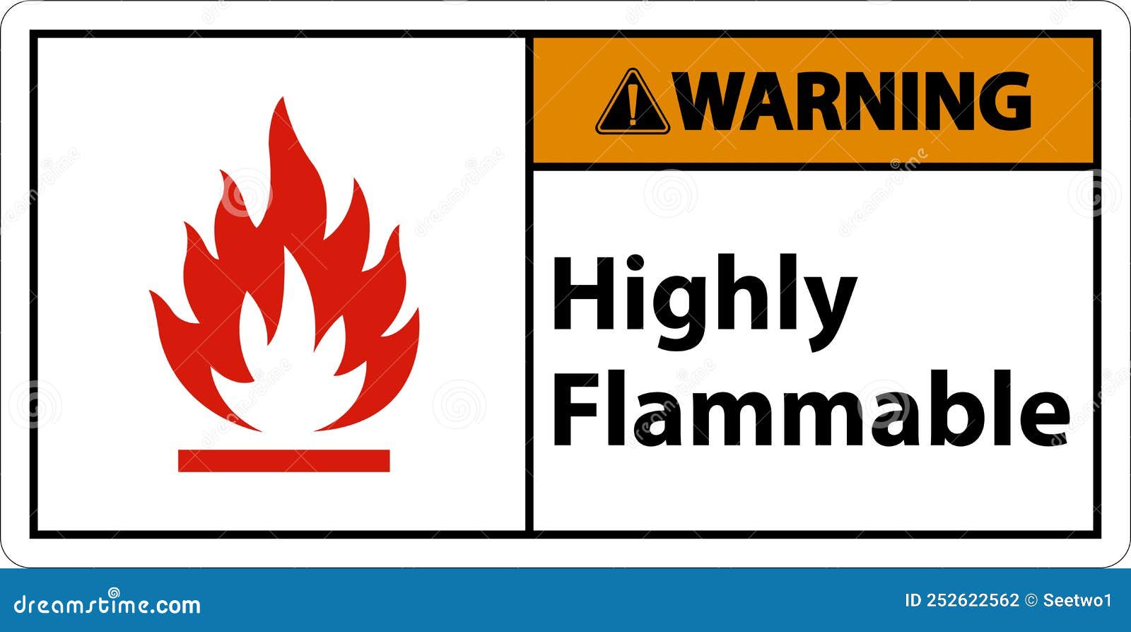Highly Flammable Sign Vector Illustration | CartoonDealer.com #12447378
