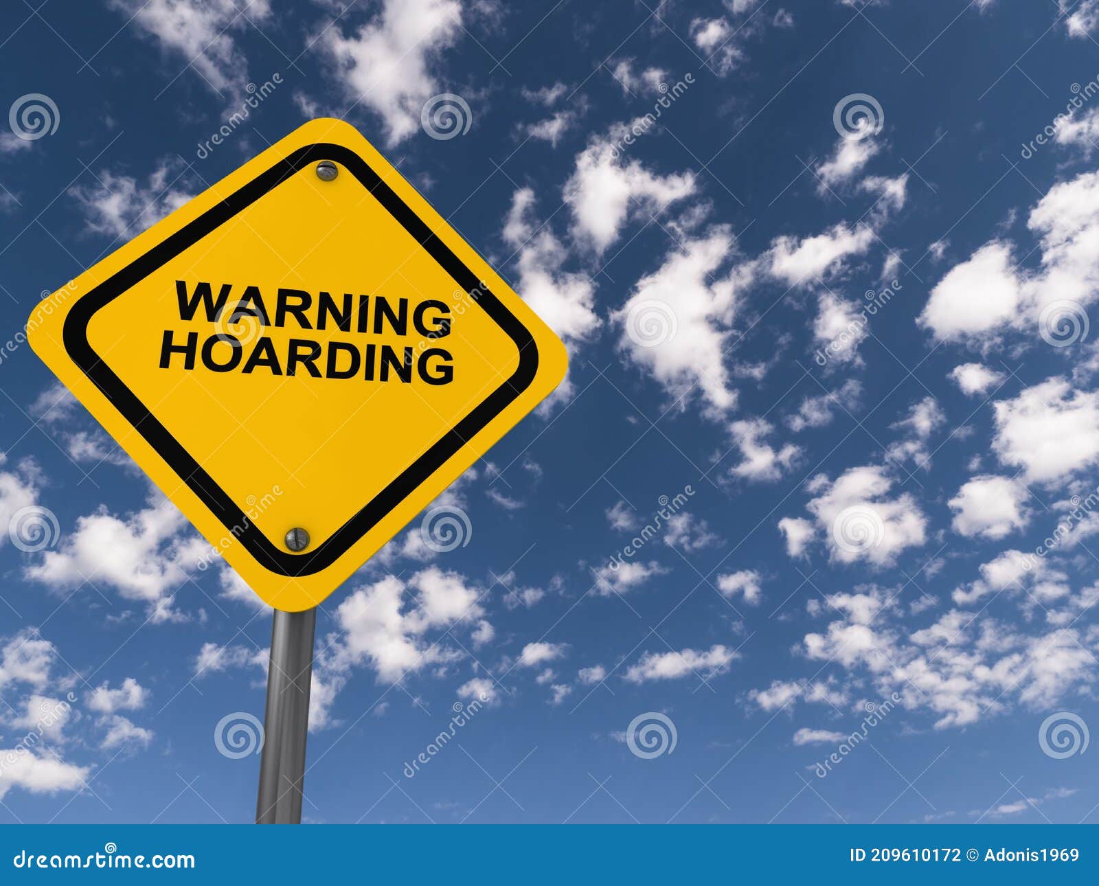 Warning Hoarding Traffic Sign Stock Photo - Image of pile, mess: 209610172