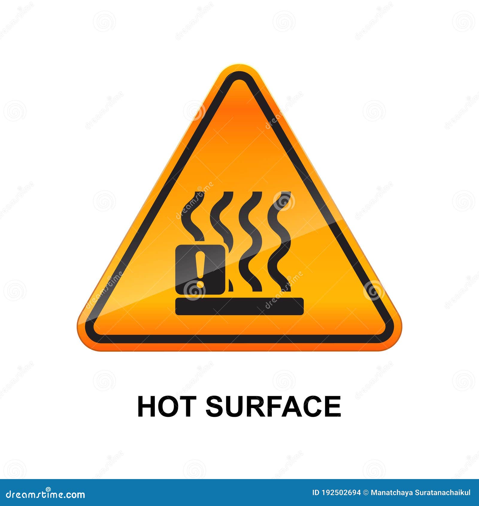 Warning Hot Surface Refer Instruction Manual Booklet Symbol Sign On ...