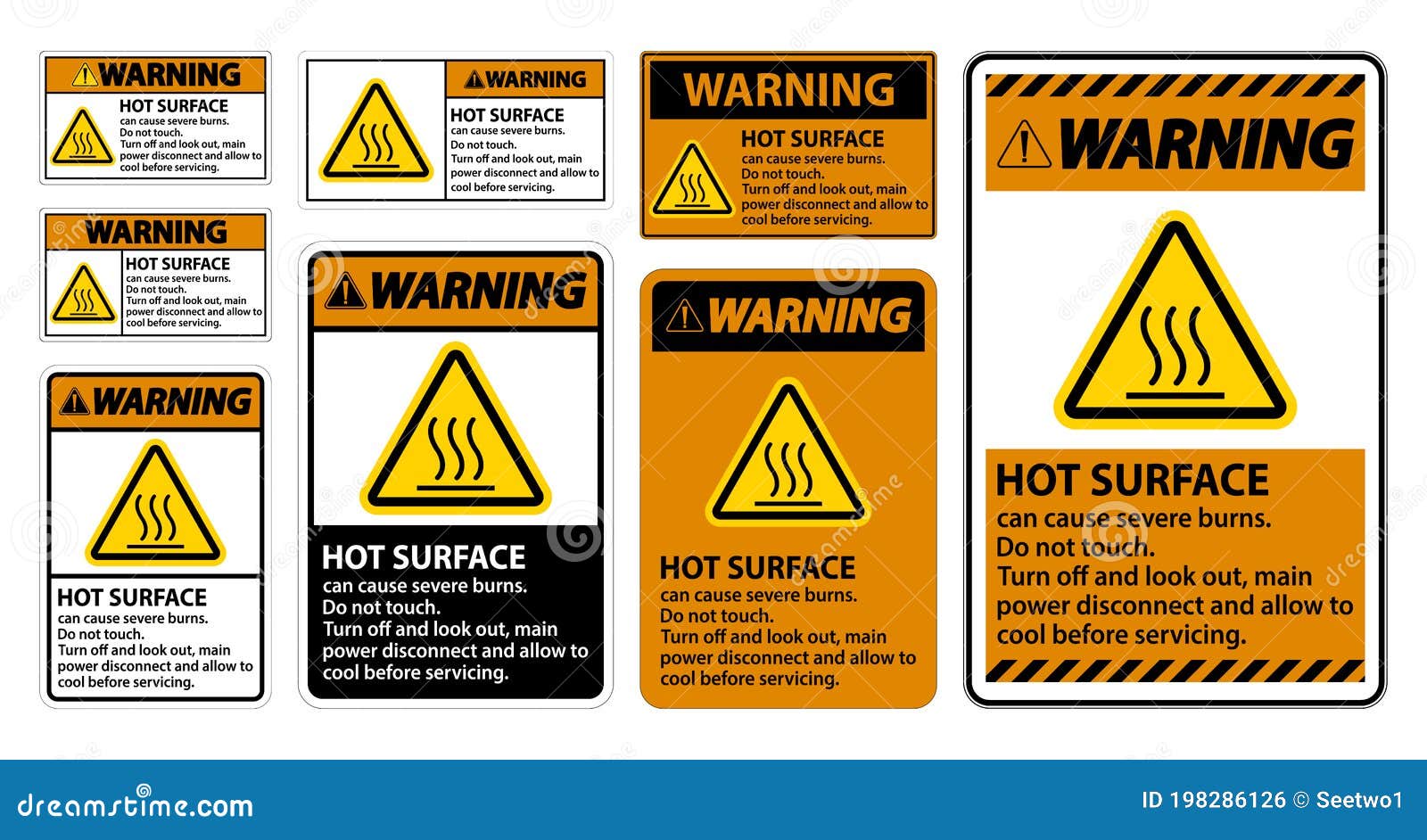 Warning Hot Surface Sign on White Background Stock Vector ...