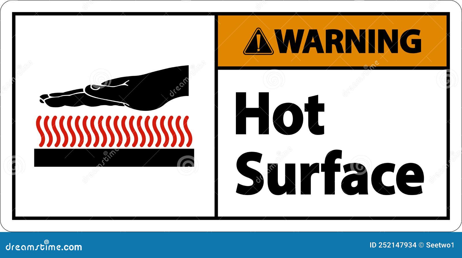 Warning Hot Surface Symbol Sign on White Background Stock Vector ...