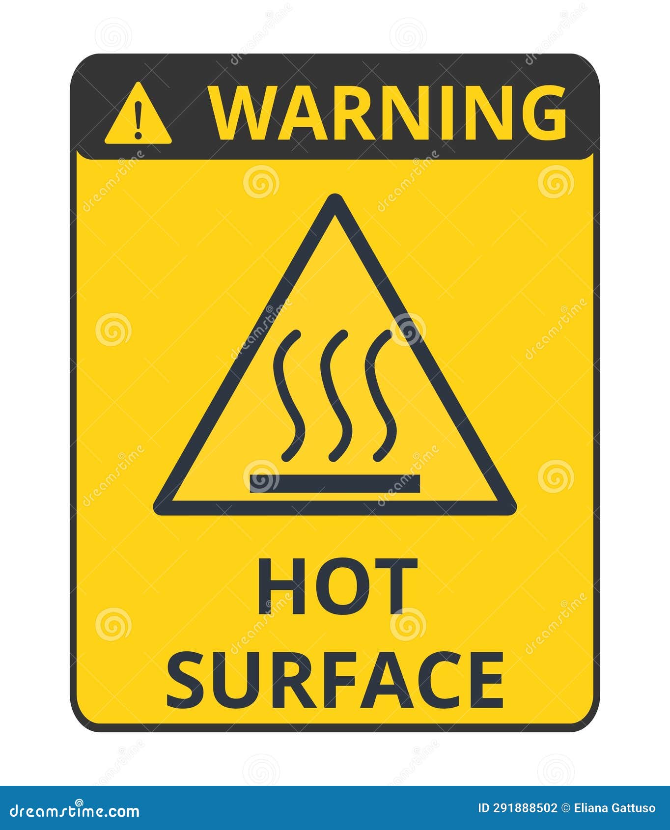 Warning Hot Surface Symbol stock illustration. Illustration of beware ...