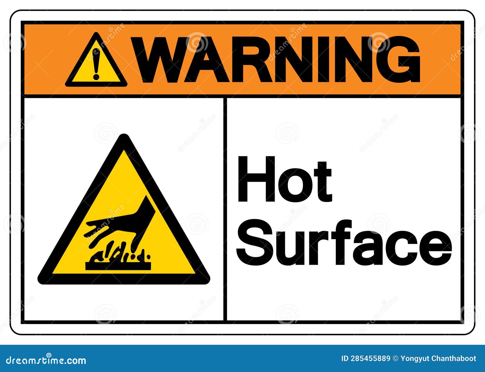 Warning Hot Surface Symbol, Vector Illustration, Isolate on White ...
