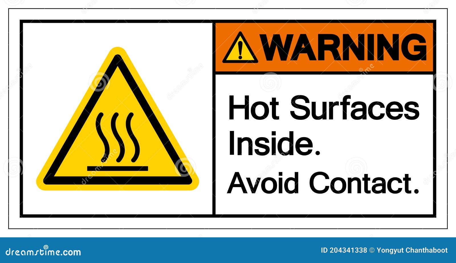 Warning Hot Surfaces Inside Avoid Contact Symbol Sign, Vector ...