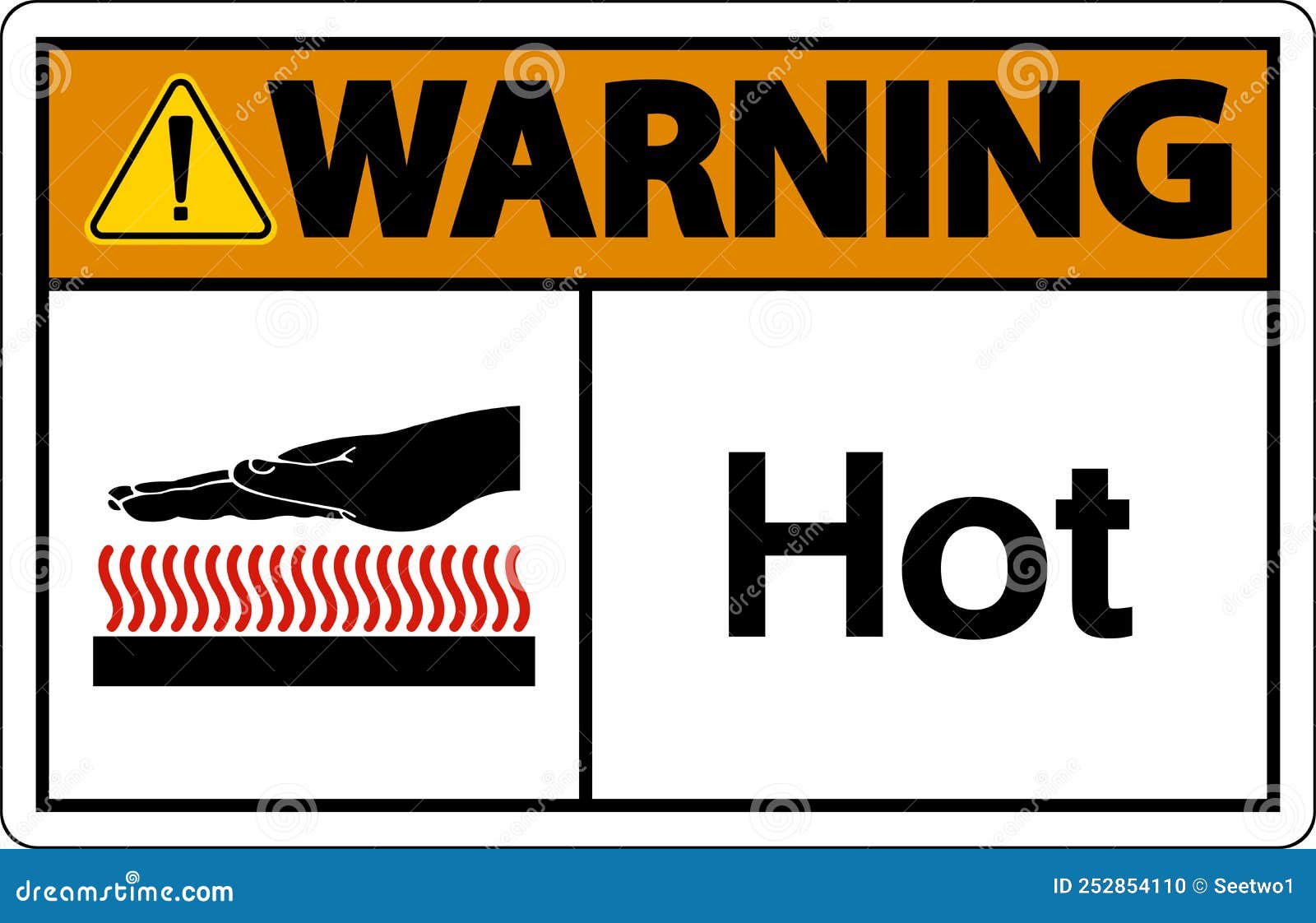 Warning Hot Symbol on White Background Stock Vector - Illustration of ...