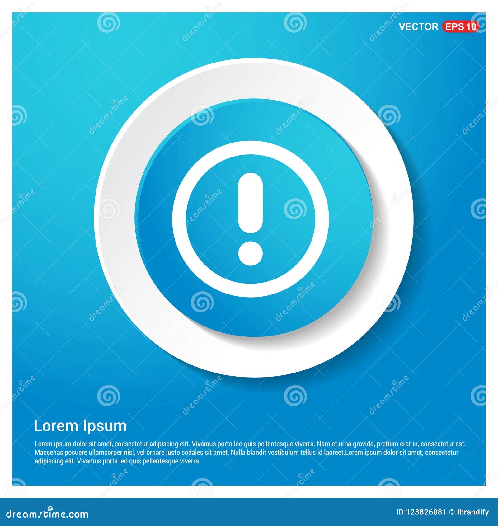 Warning Icon Abstract Blue Web Sticker Button Stock Vector ...