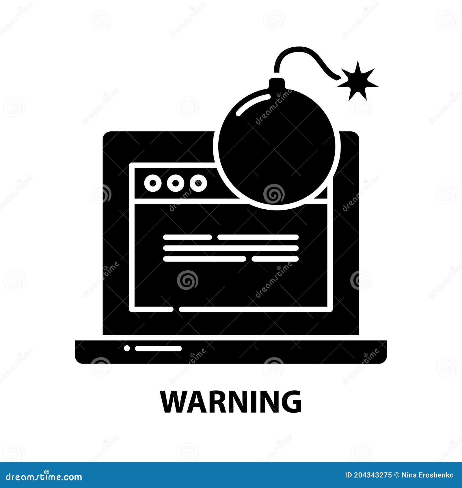 Warning Icon, Black Vector Sign with Editable Strokes, Concept ...