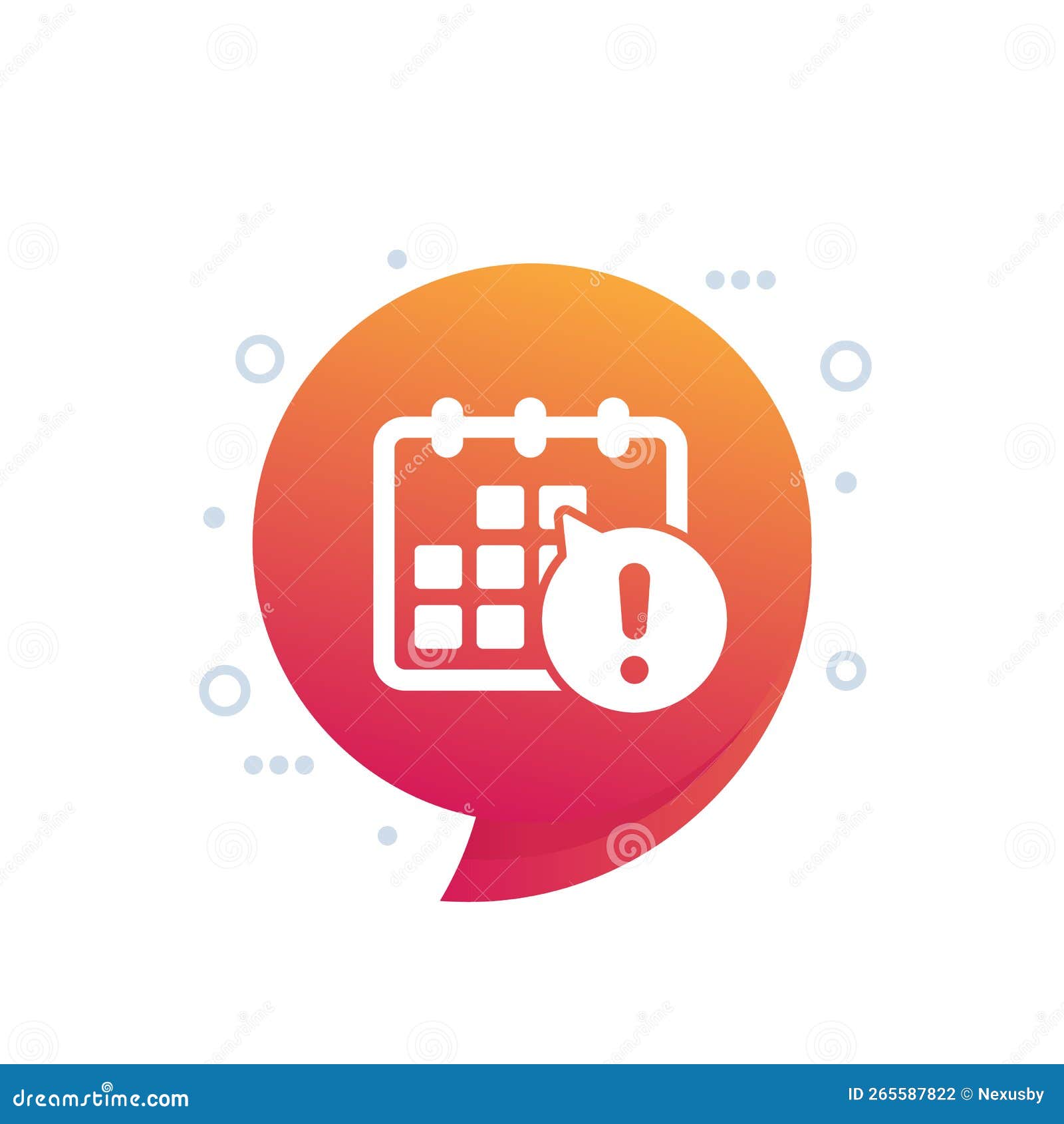 Warning Icon with a Calendar, Vector Stock Vector - Illustration of ...