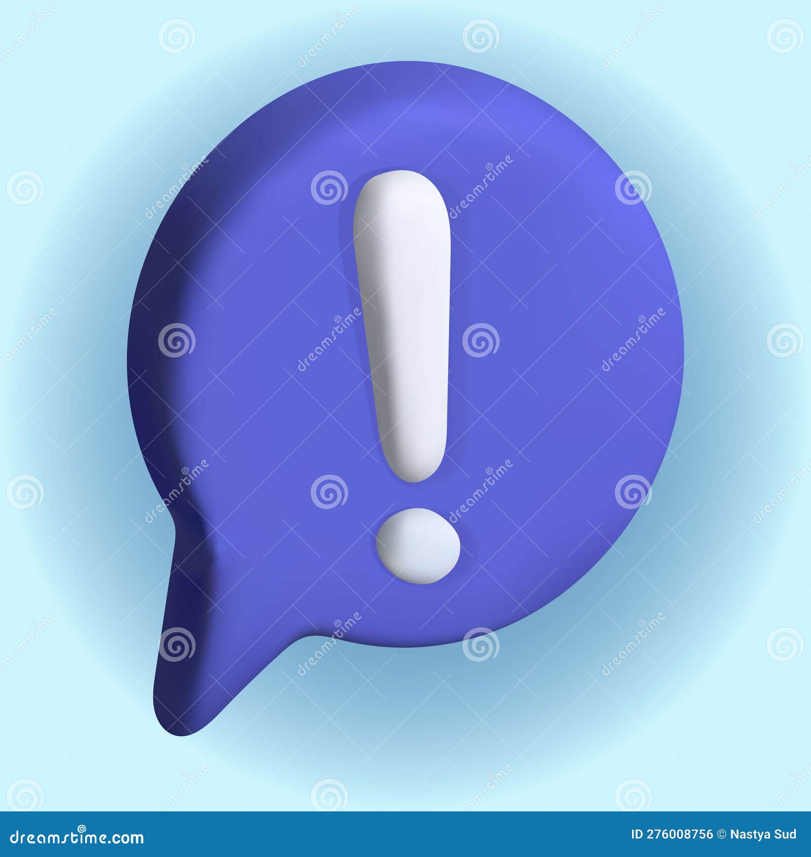 Warning Icon 3d. Exclamation Blue Mark. Alert Vector Illustration Stock ...