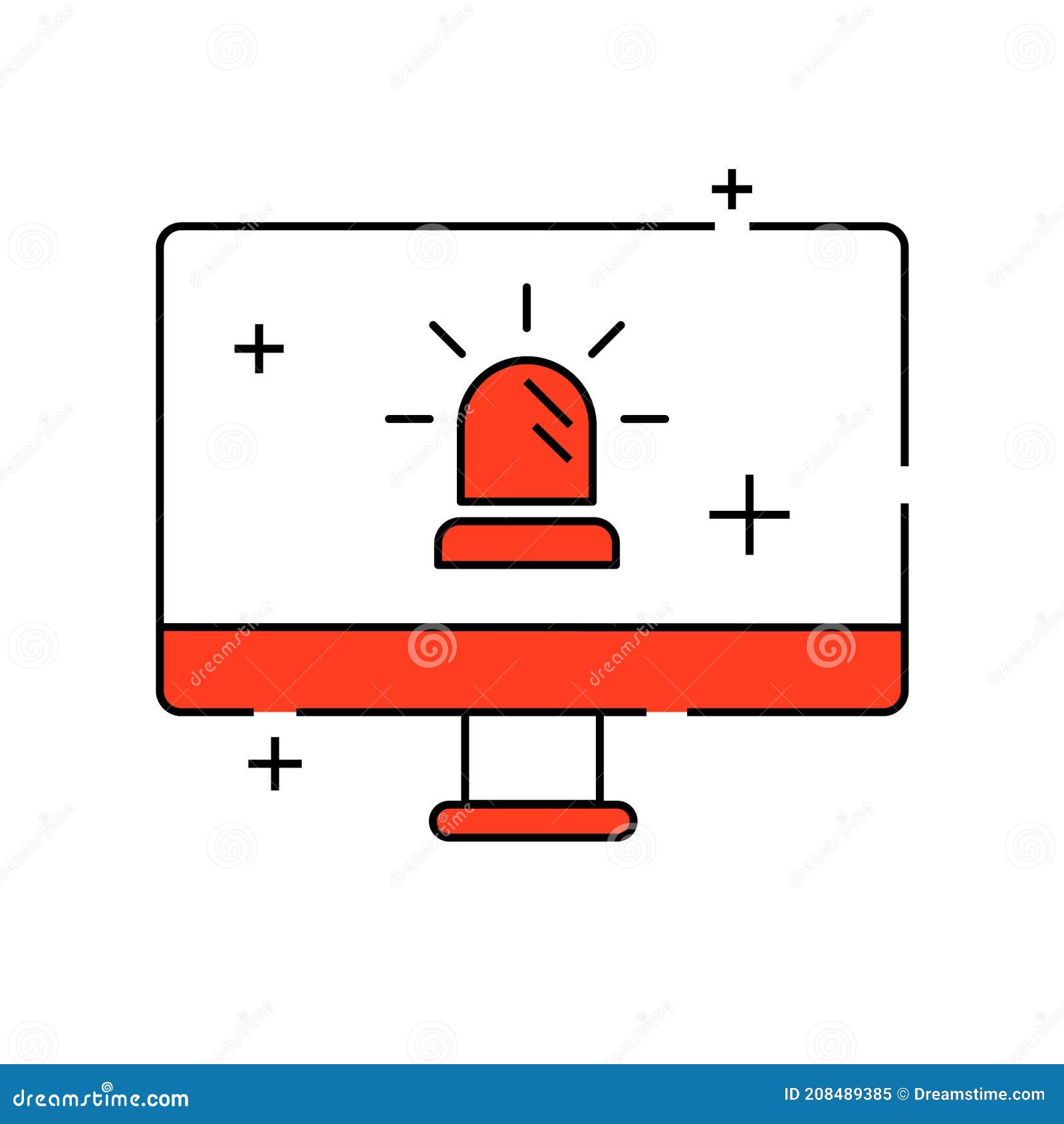 Warning Icon Desktop Pc. Desktop Pc Danger Symbol. Security Threat ...