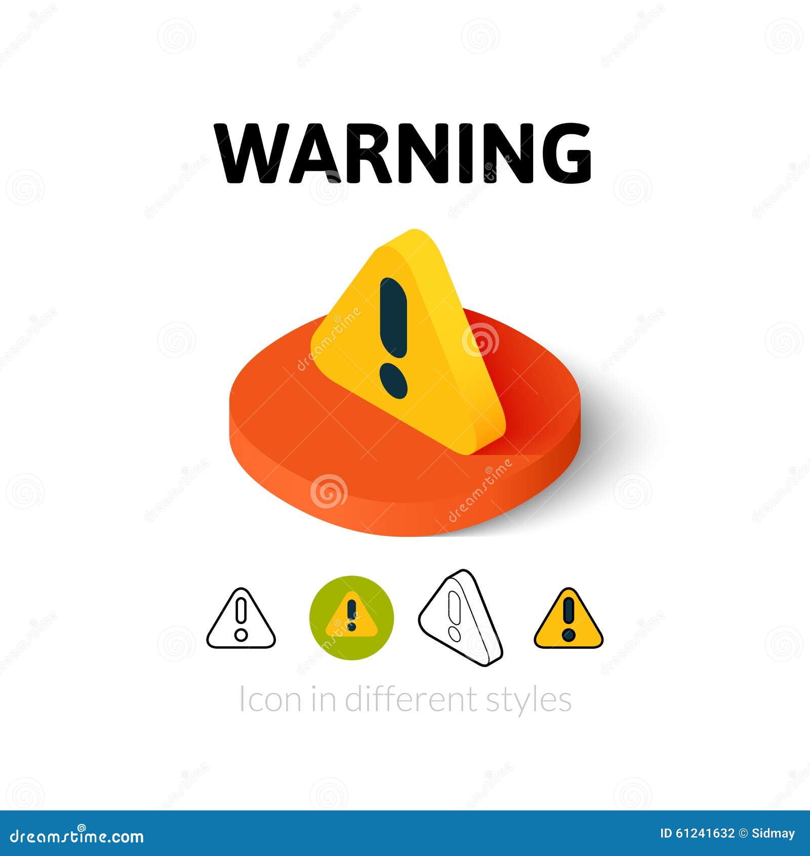 Warning Icon in Different Style Stock Vector - Illustration of message ...