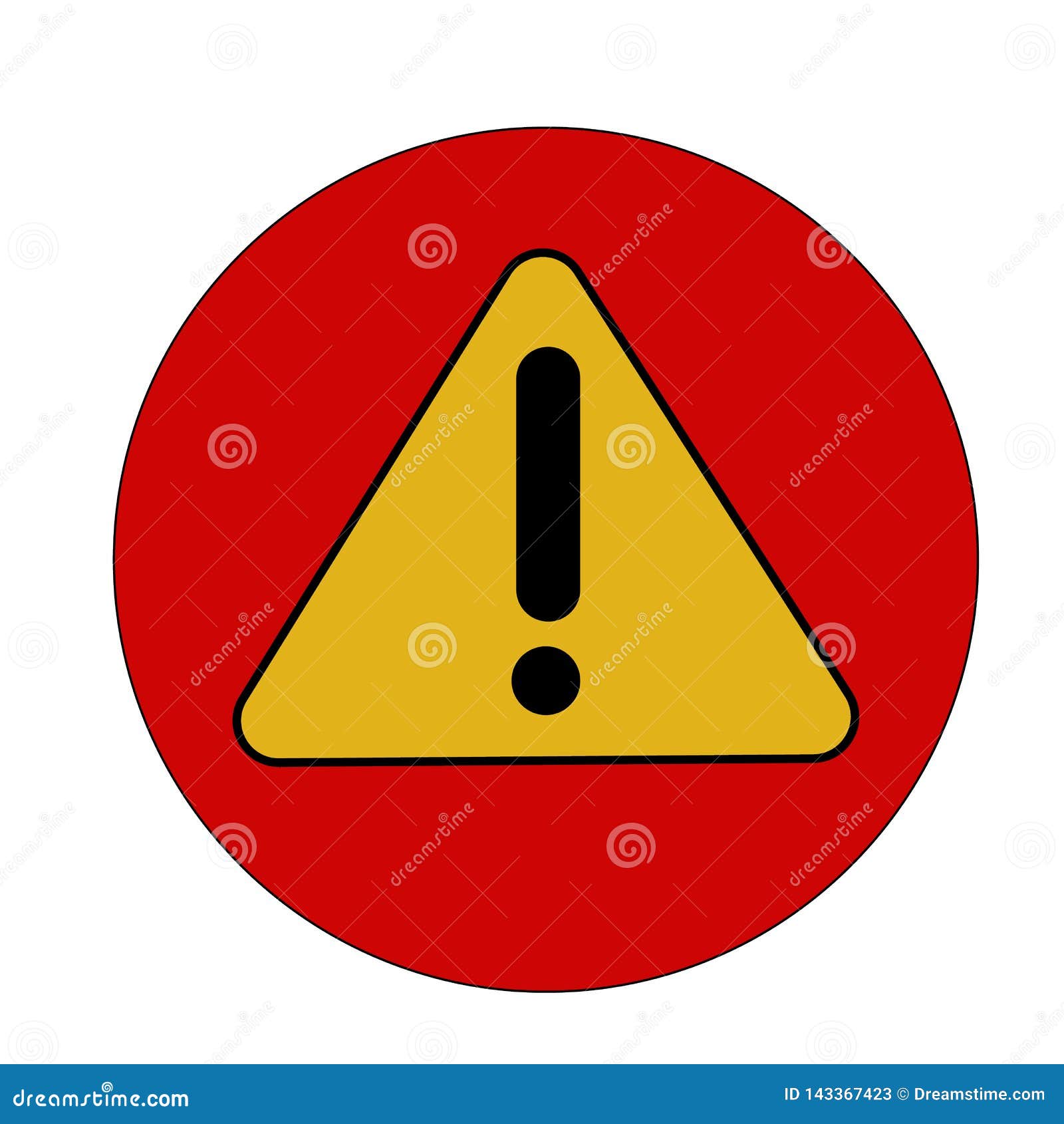 Warning Icon this Isolated Flat Symbol is Drawn with Yellow Color on a ...