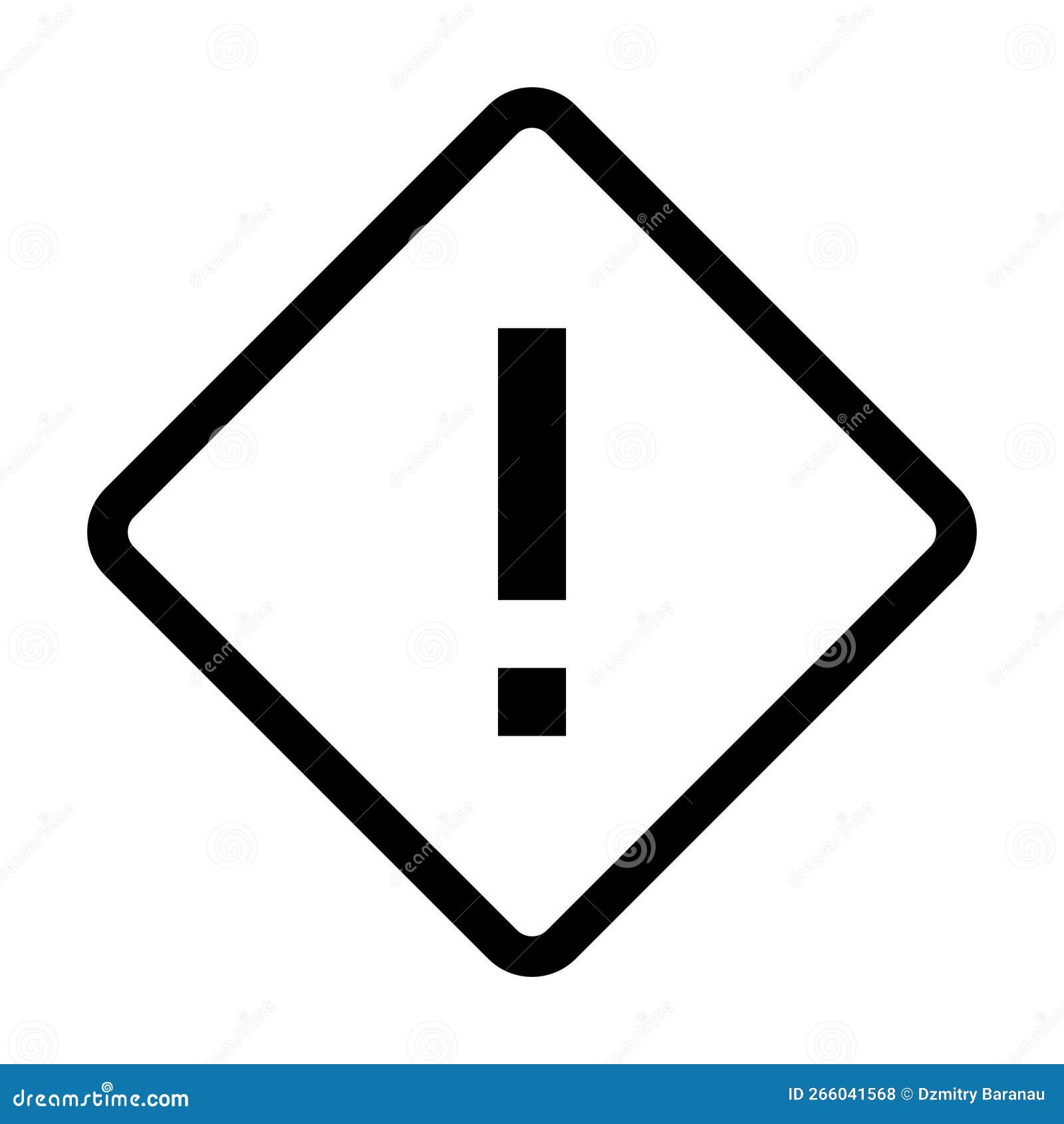 Warning Icon Line Isolated on White Background. Black Flat Thin Icon on ...
