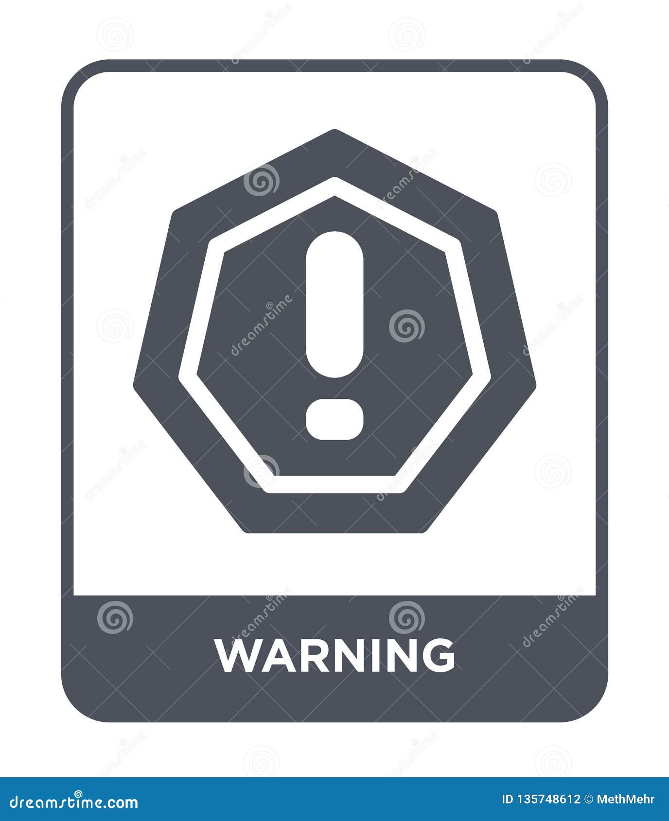 Warning Icon in Trendy Design Style. Warning Icon Isolated on White ...