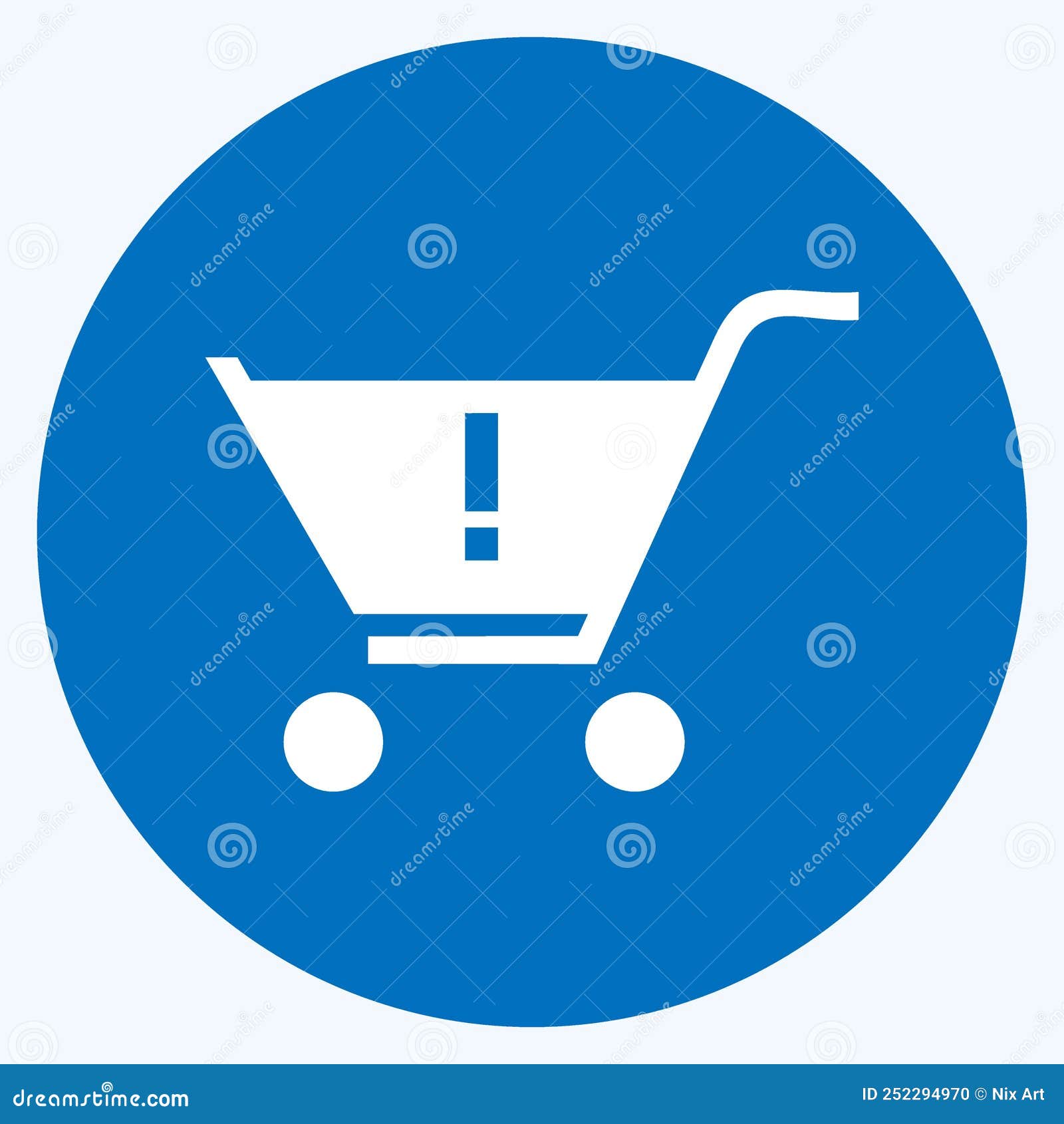Warning Icon in Trendy Long Shadow Style Isolated on Soft Blue ...