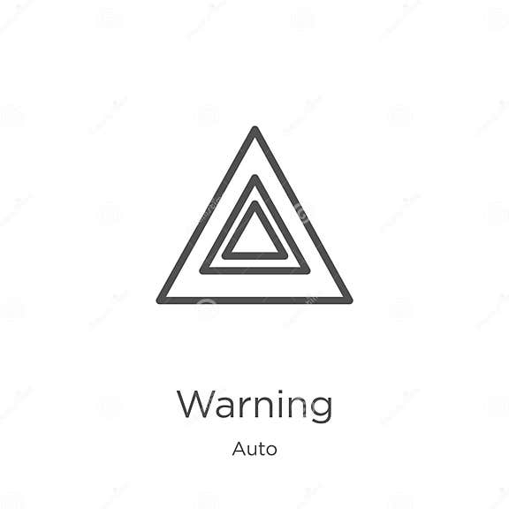 Warning Icon Vector from Auto Collection. Thin Line Warning Outline ...