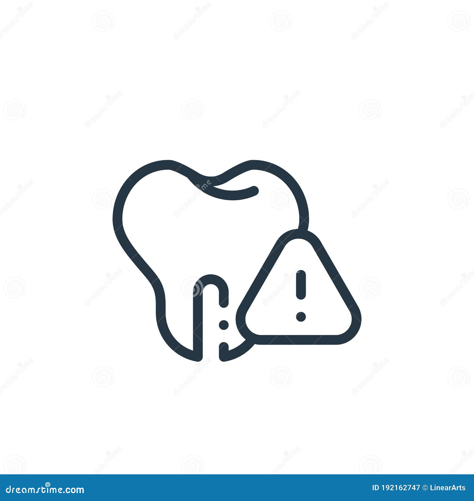 Warning Icon Vector from Dentist Concept. Thin Line Illustration of ...