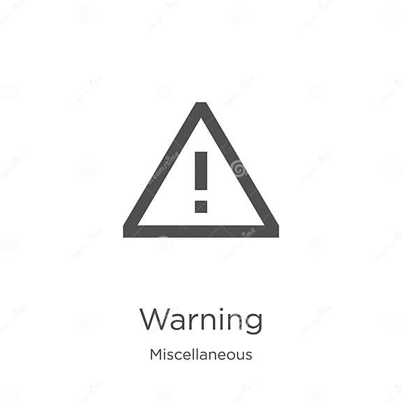 Warning Icon Vector from Miscellaneous Collection. Thin Line Warning ...