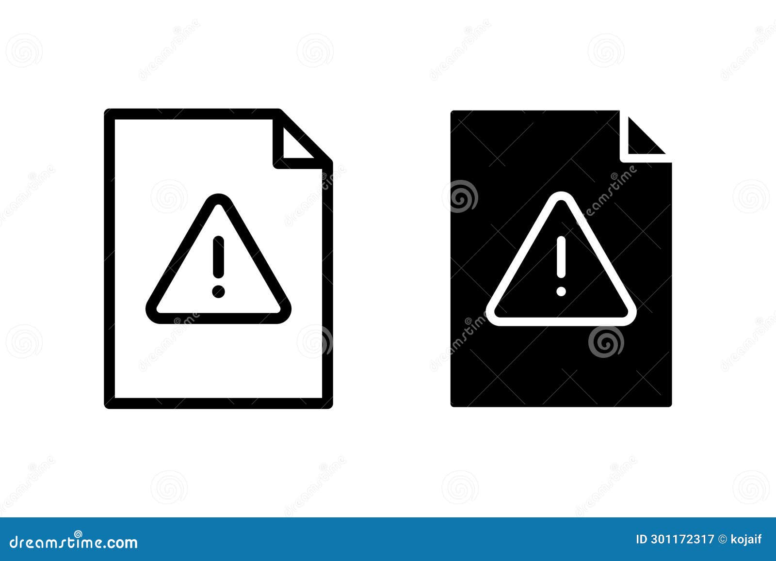 Warning Icon Vector Set. Outline Document Symbol Stock Vector ...