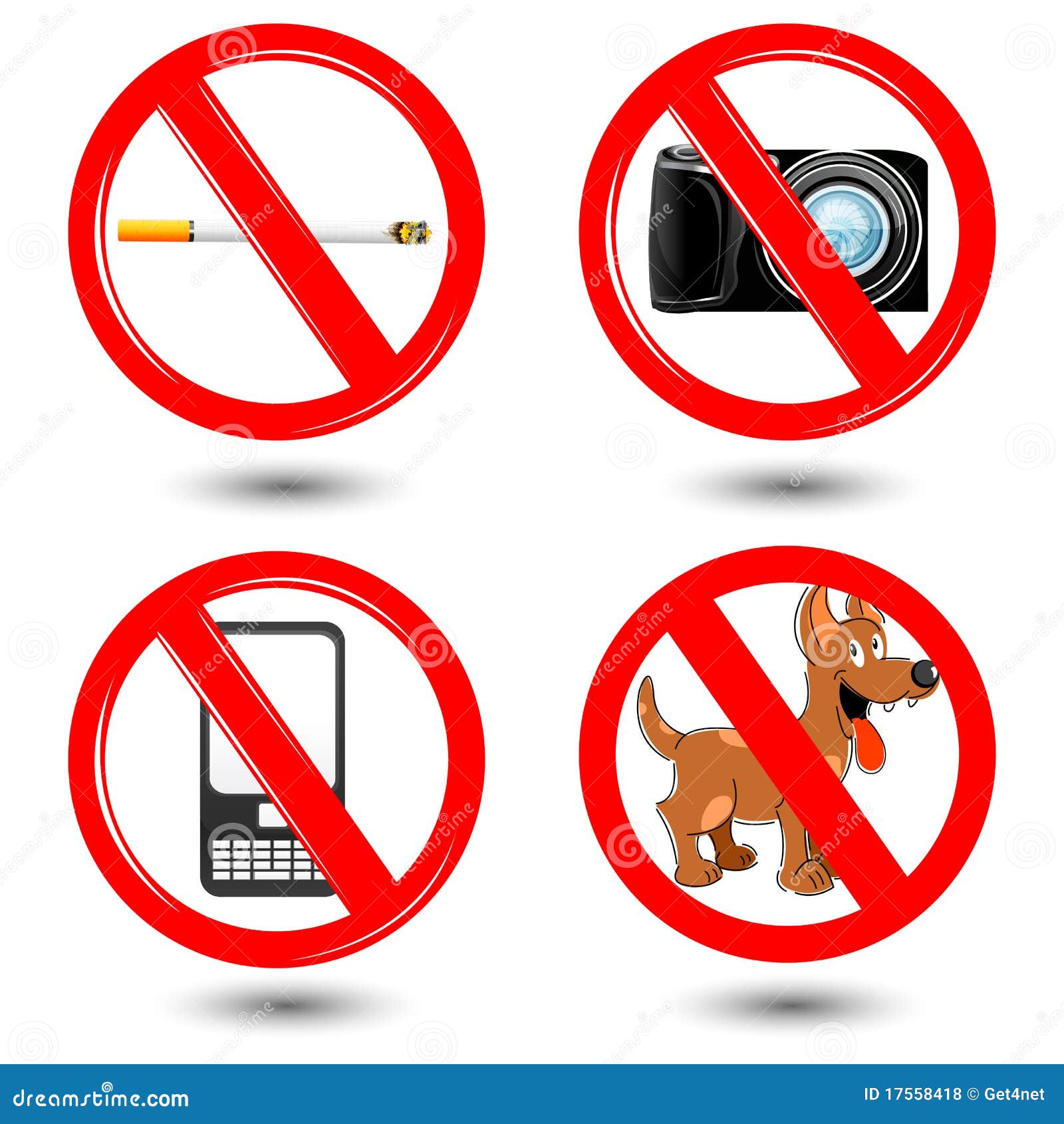 Warning icons stock vector. Illustration of forbidden - 17558418