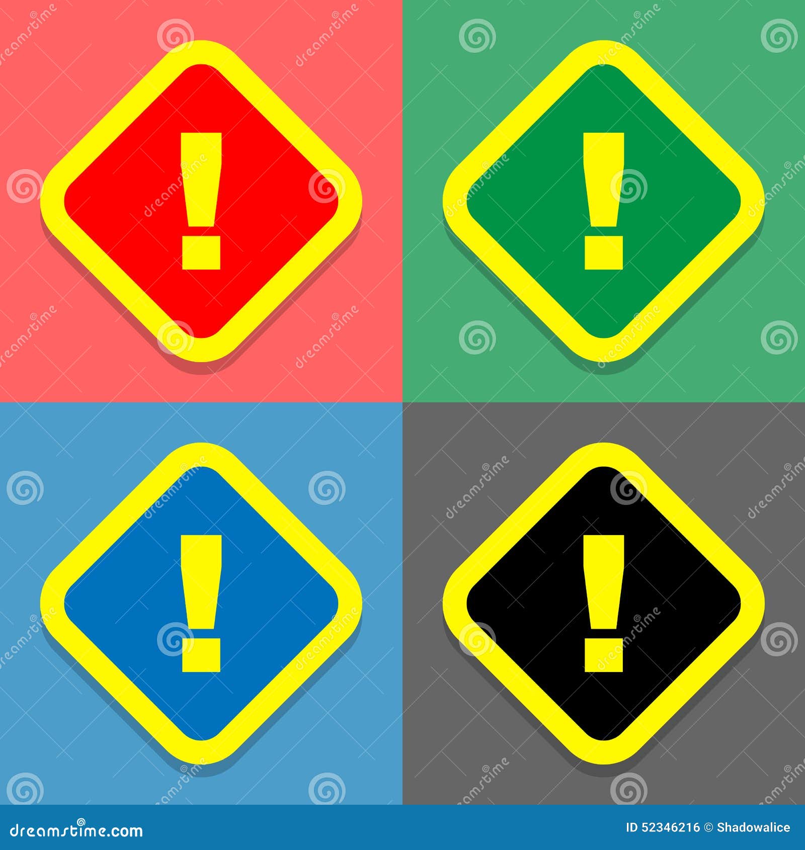 Warning Icons Set Great for Any Use. Vector EPS10 Stock Vector ...