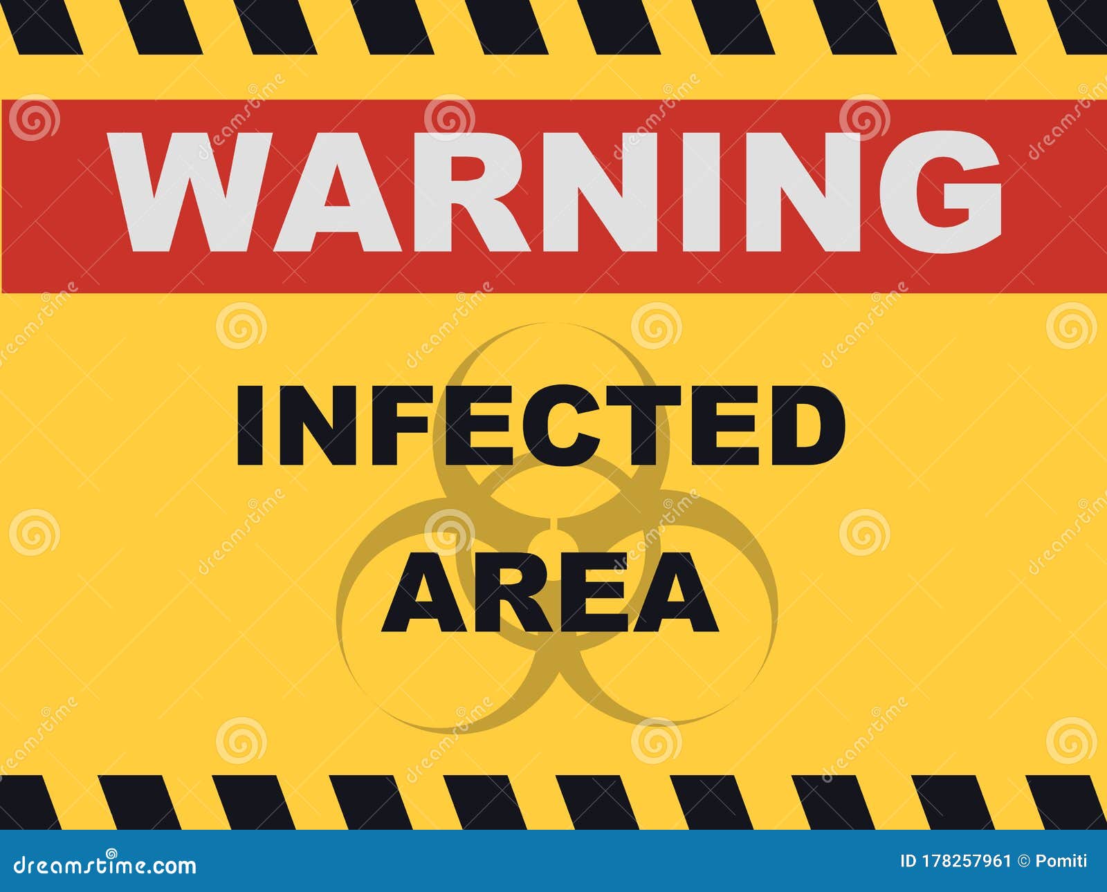 Warning Infected Area Plate, Vector Illustration Stock Vector ...