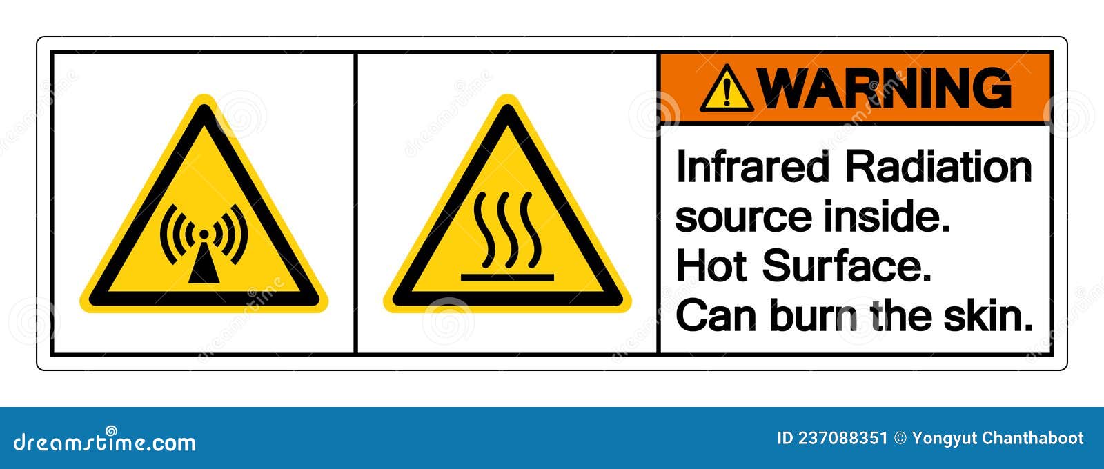Warning Infrared Radiation Source Inside Hot Surface Can Burn The Skin ...