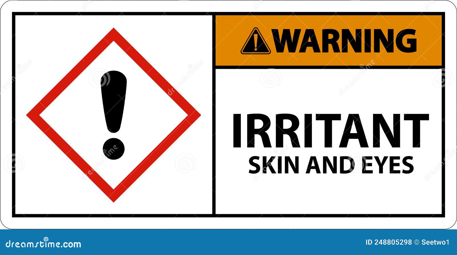 Warning Irritant GHS Sign on White Background Stock Vector ...