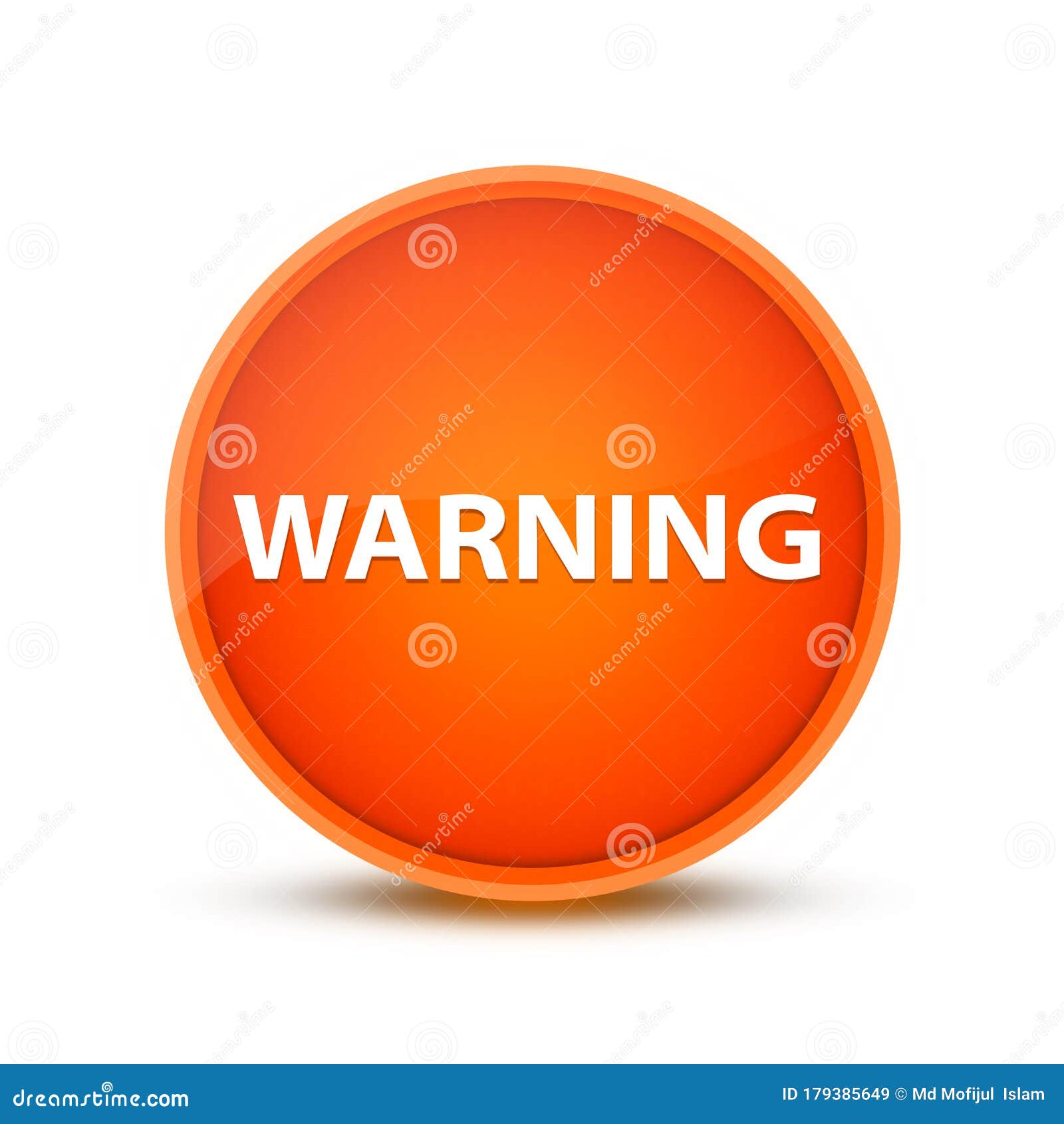 Warning Isolated on Glassy Orange Round Button Abstract Stock ...
