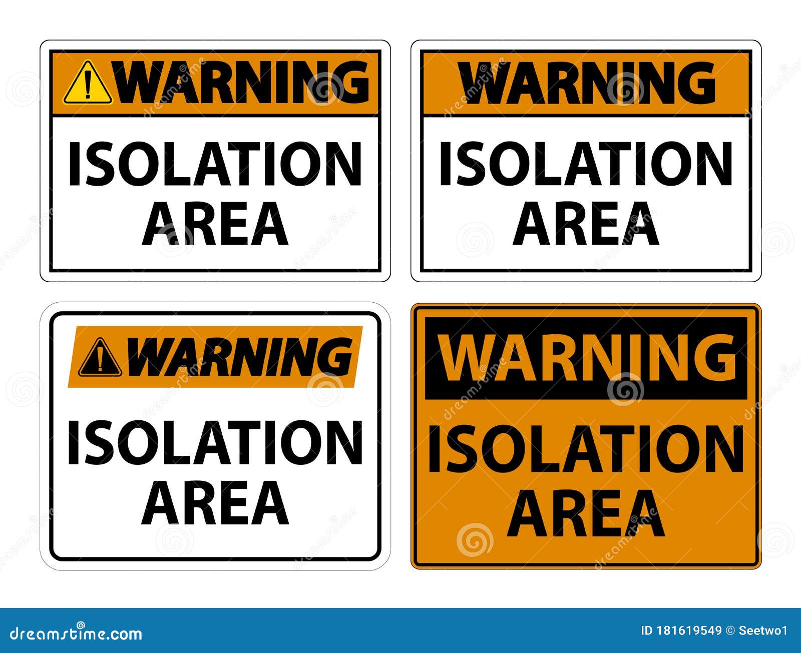 Warning Isolation Area Sign Isolate on White Background,Vector ...