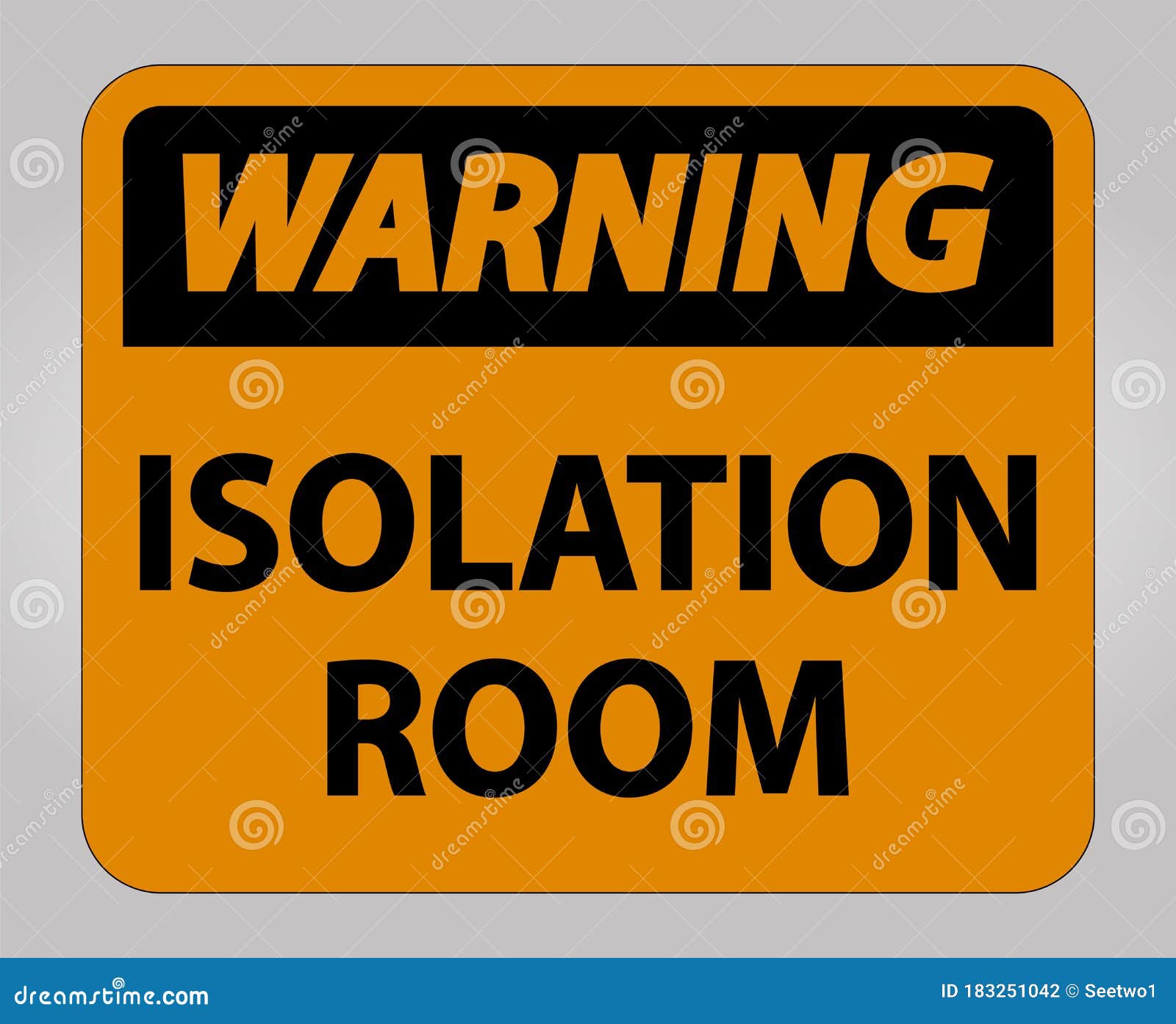 Warning Isolation Room Sign Isolate on White Background,Vector ...